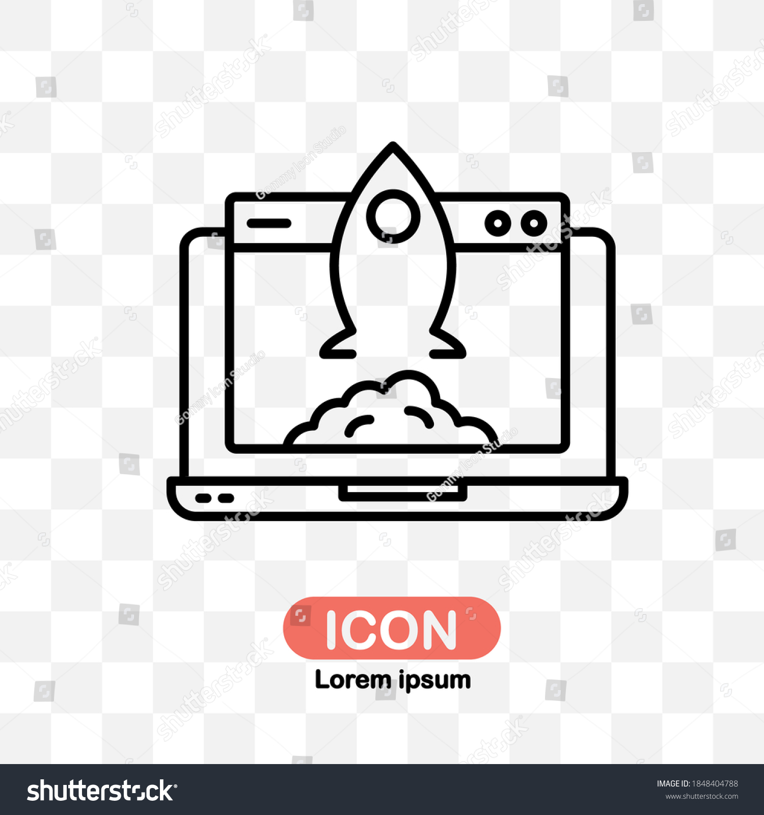 Startup Icon Vector Isolated On Transparent Stock Vector (Royalty Free ...