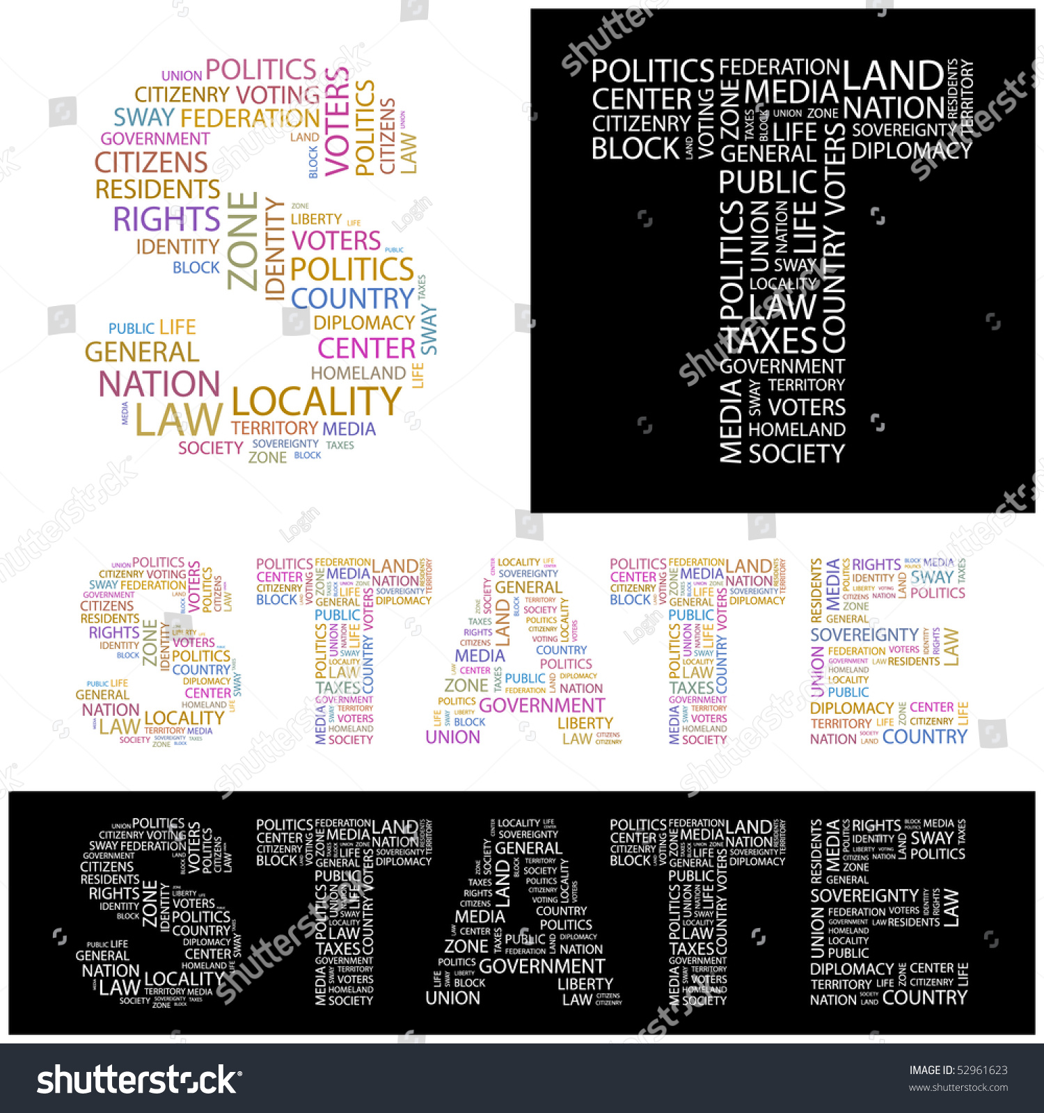 State Word Collage Vector Illustration Stock Vector (Royalty Free ...