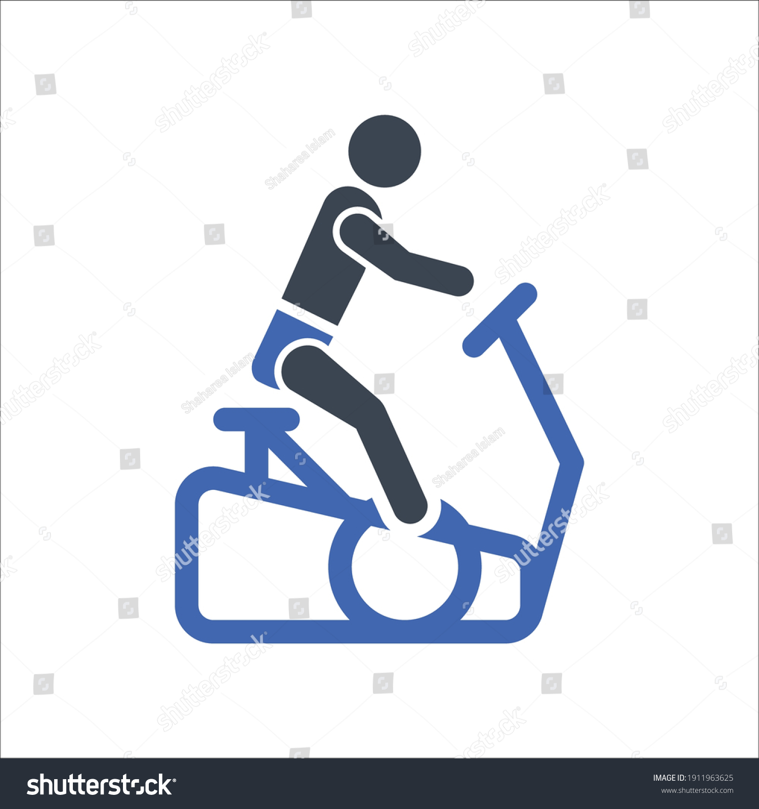 Stationary Cycling Exercise Icon Vector Graphics Stock Vector (Royalty ...