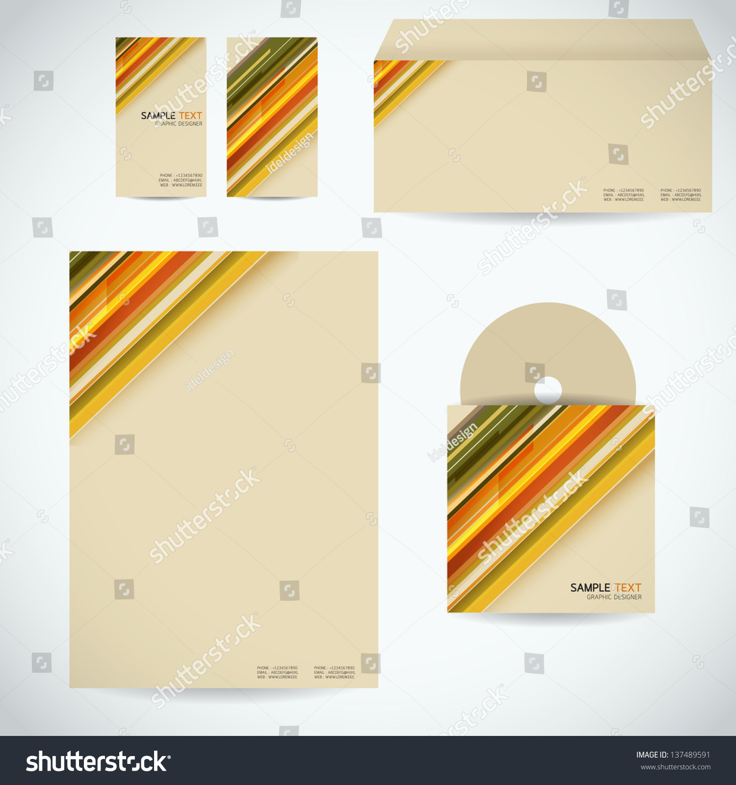 Stationery Design Set Vector Format Stock Vector (Royalty Free) 137489591