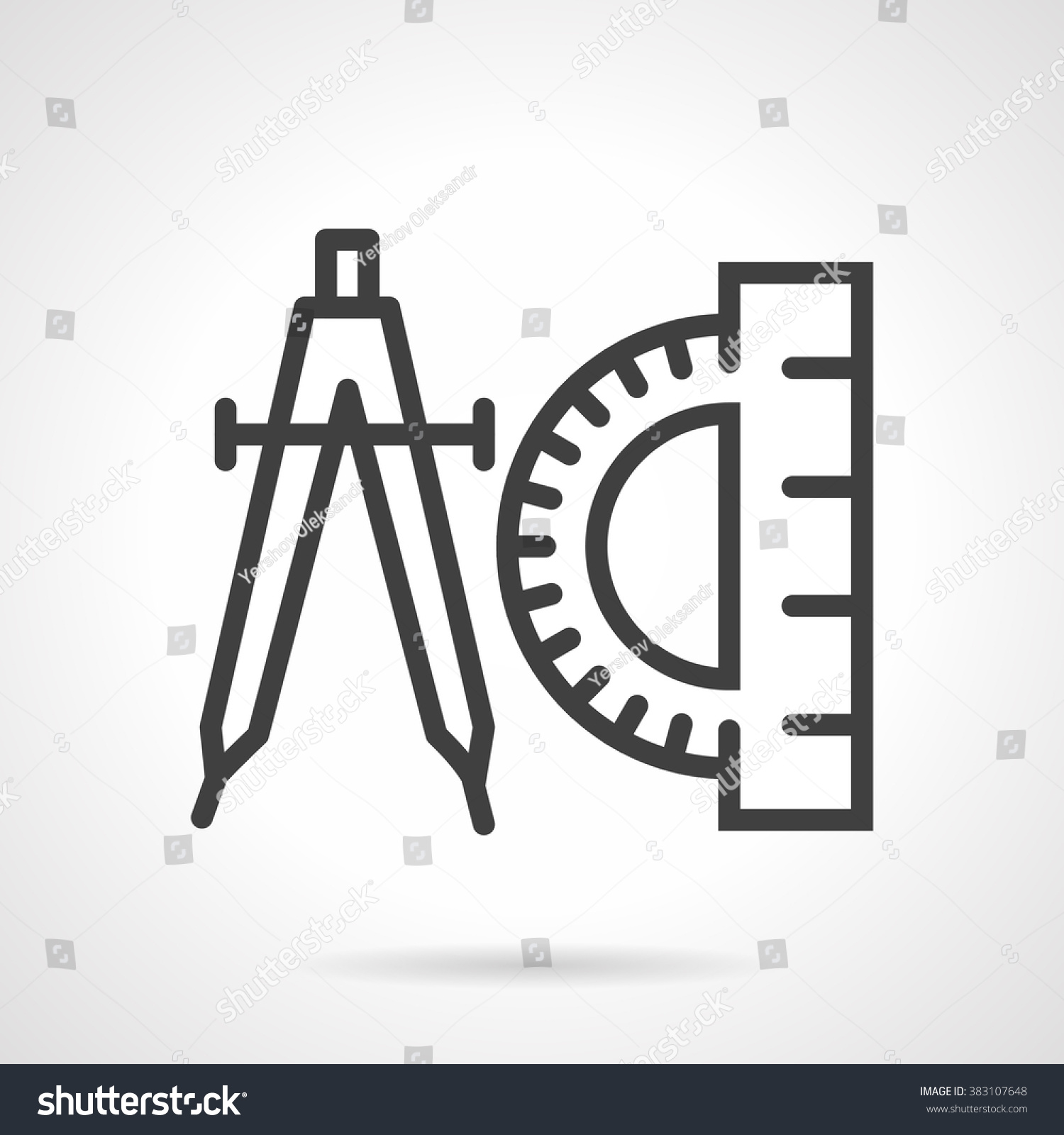 Stationery Tools Compasses Protractor School Instruments Stock Vector ...