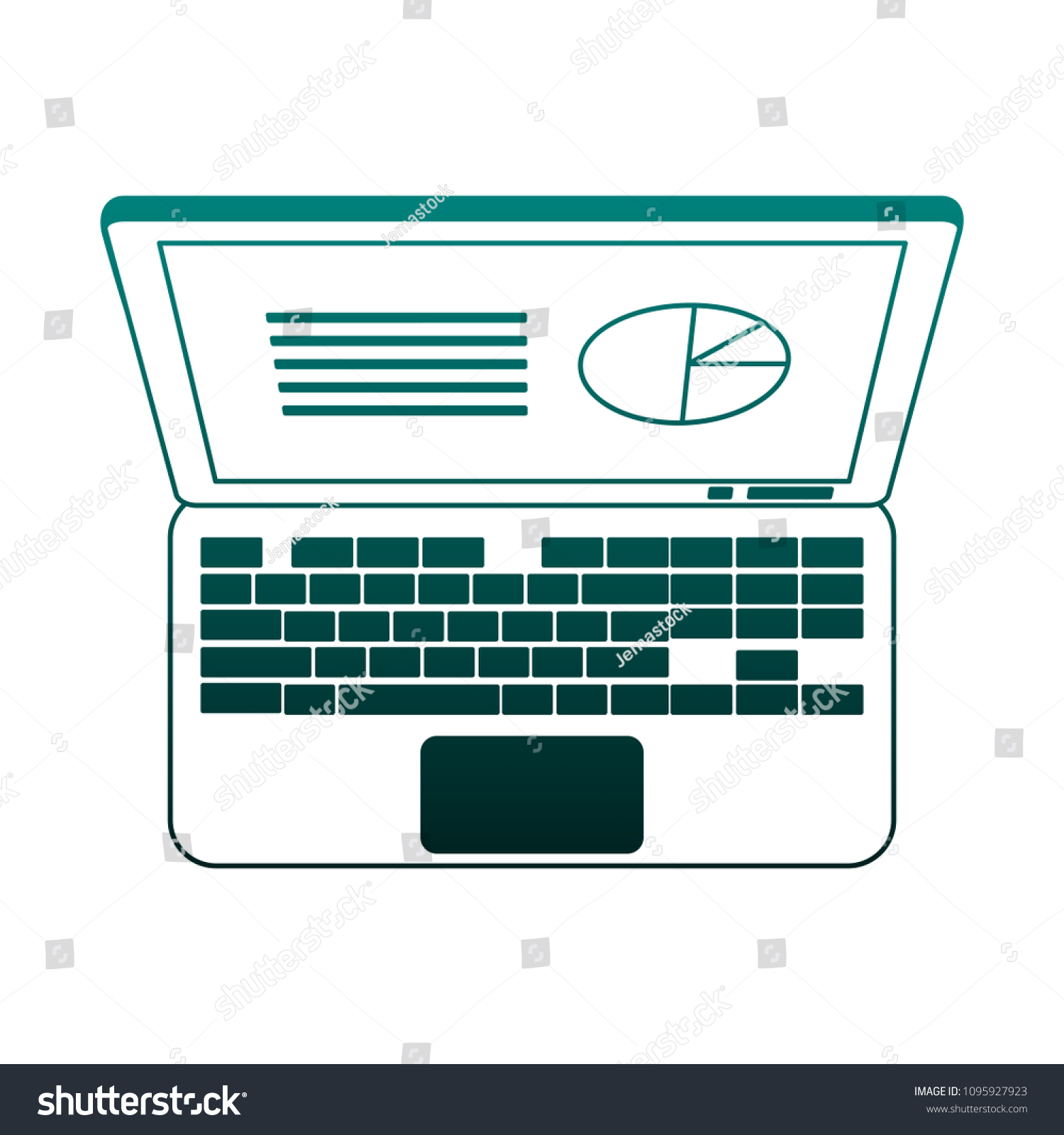 Statistics On Computer Screen Blue Lines Stock Vector (Royalty Free ...