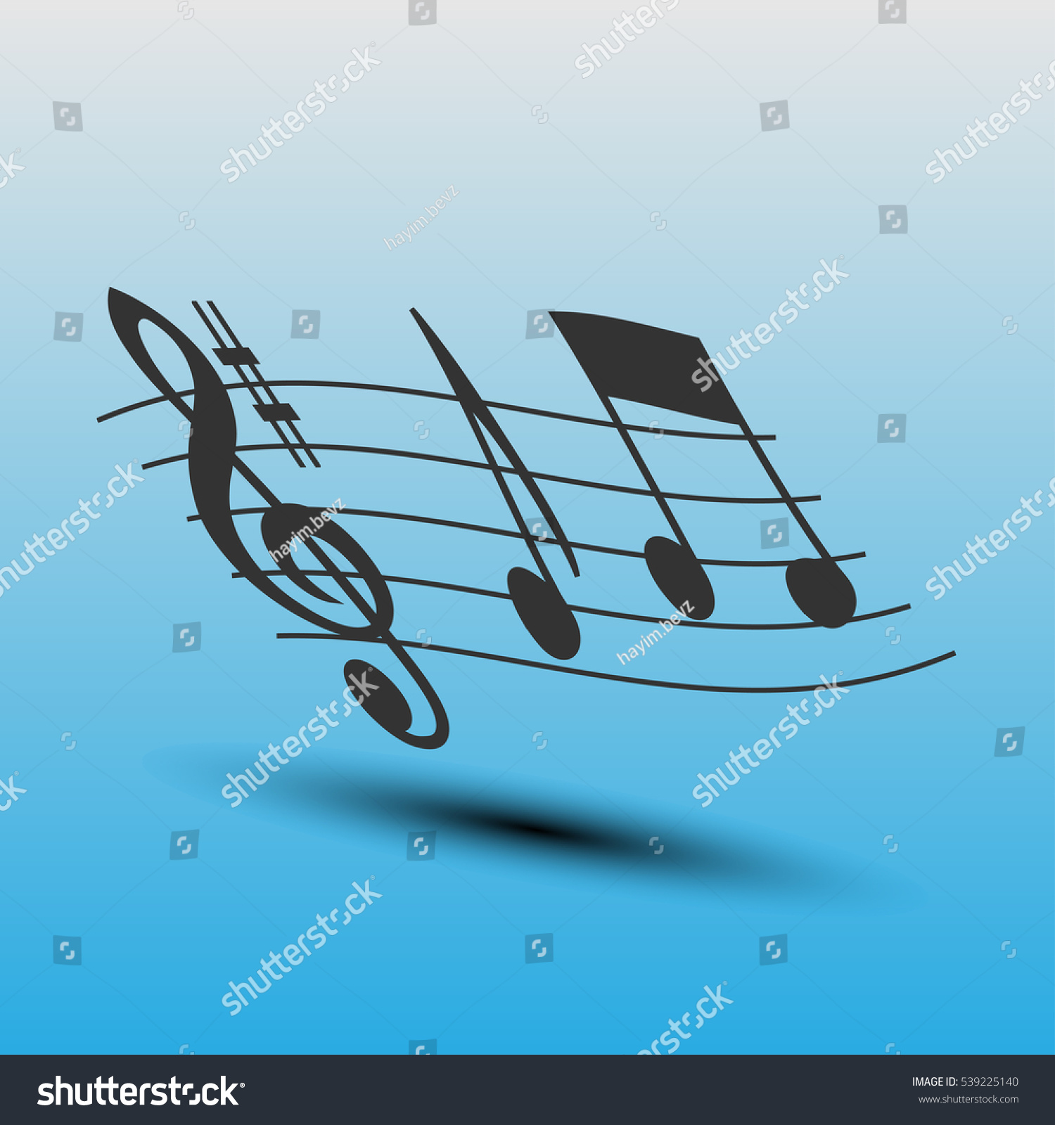 Stave Notes Musical Phrase Stock Vector (Royalty Free) 539225140 ...
