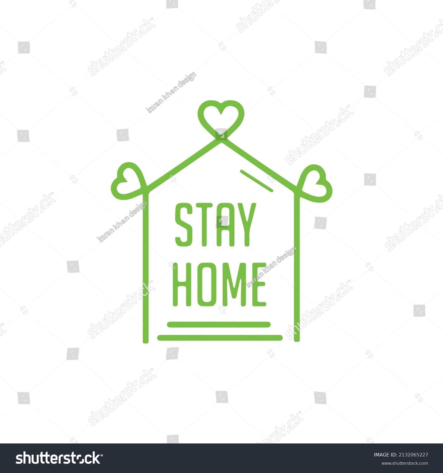 Stay Home Vector Logo Design Stock Vector (Royalty Free) 2132065227 ...