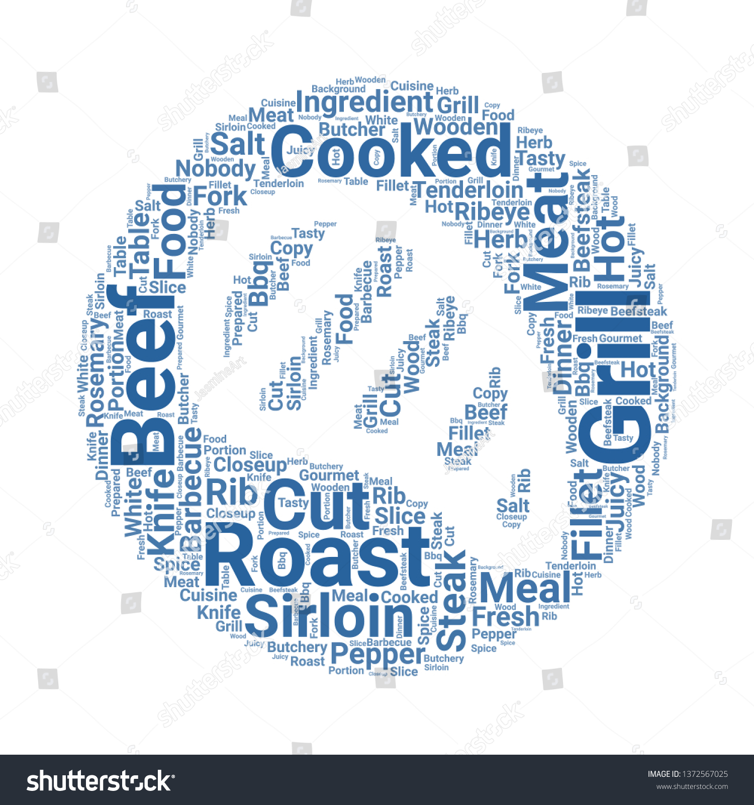 Steak Word Cloud Tag Cloud About Stock Vector (Royalty Free) 1372567025 ...