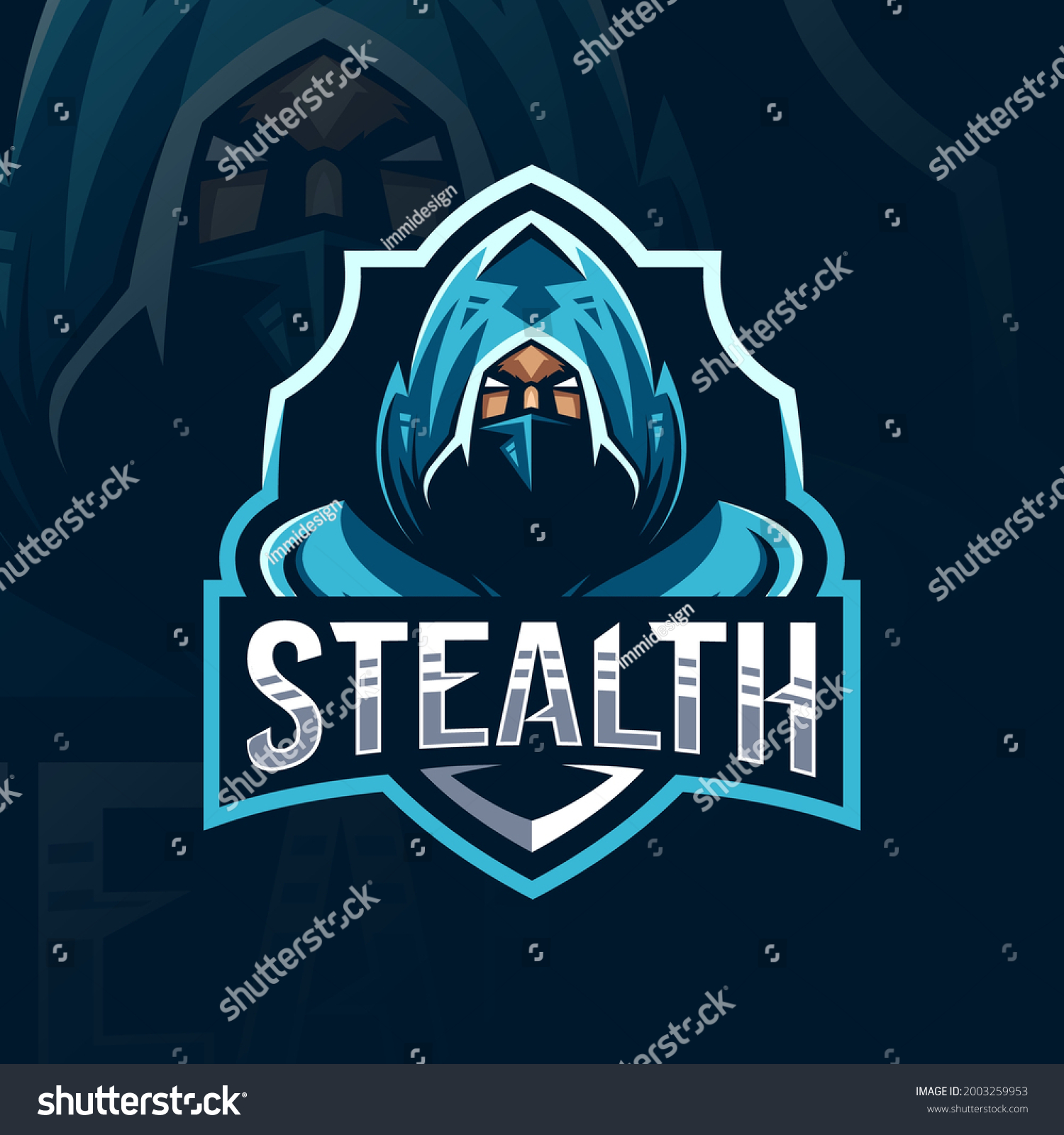 Stealth Mascot Logo Template Design Stock Vector (Royalty Free) 2003259953