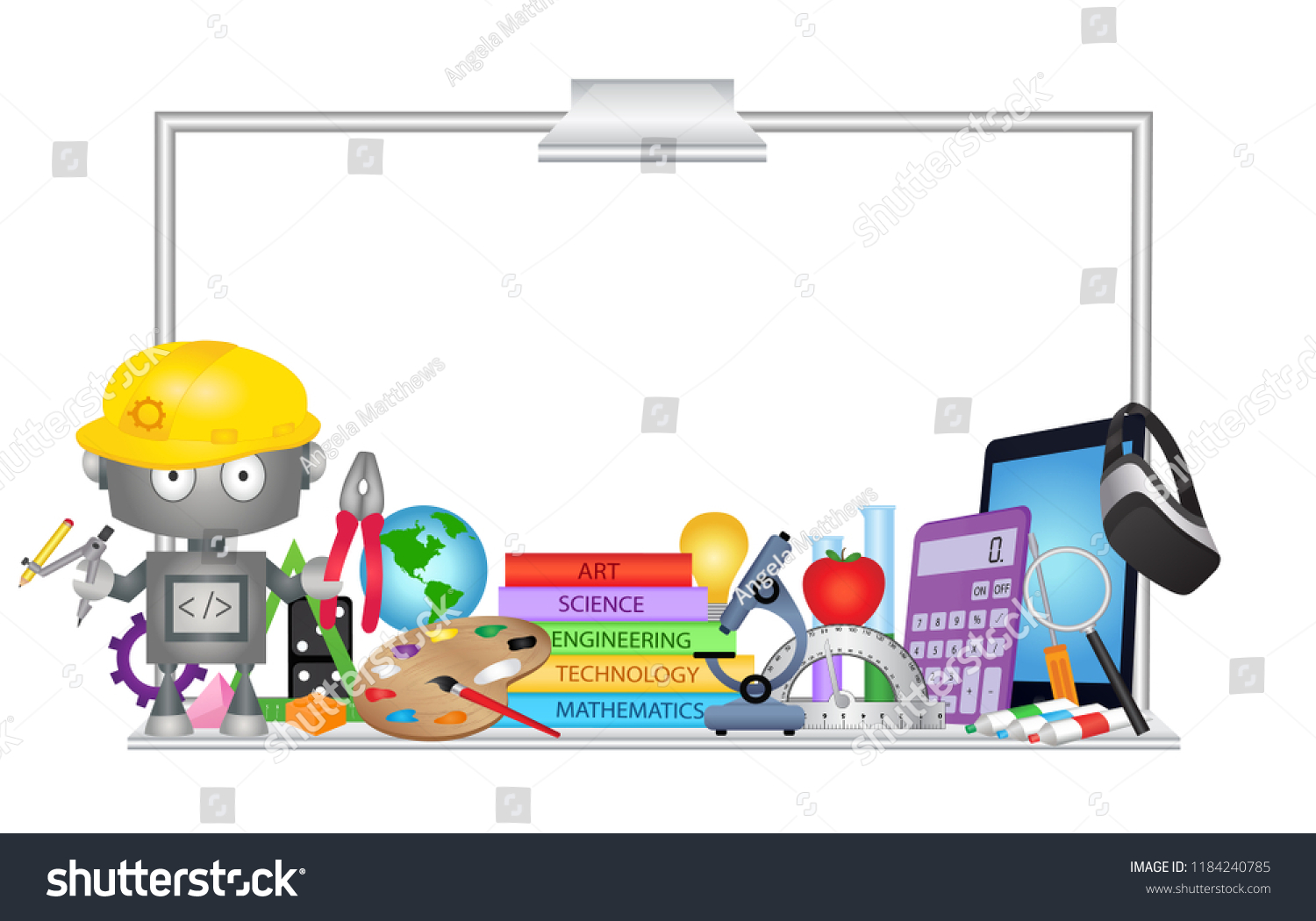 Steam Education Background Template Stok Vektör (Telifsiz) 1184240785 ...
