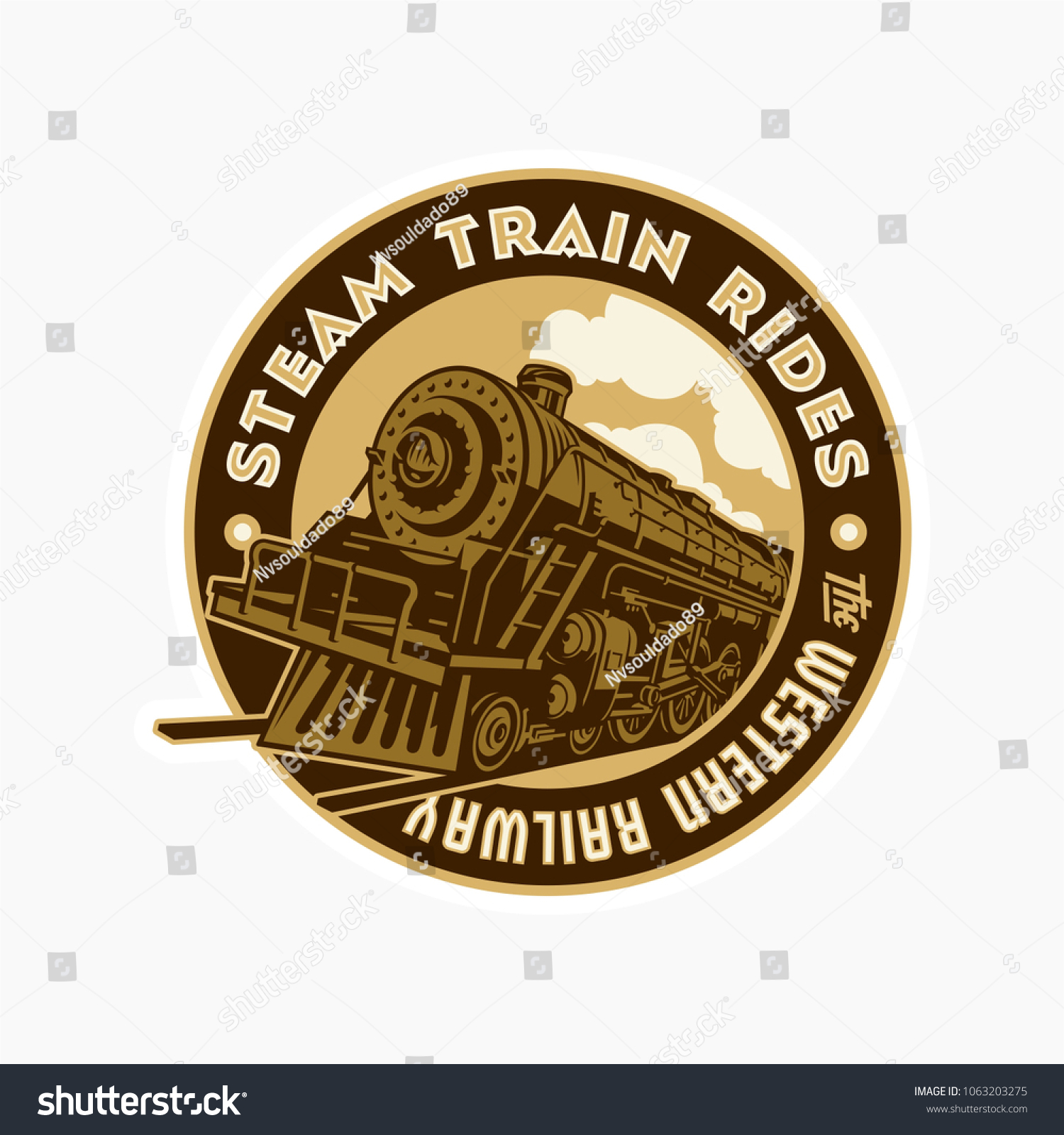 Steam Train Railway Logo Patch Vector Stock Vector (Royalty Free ...
