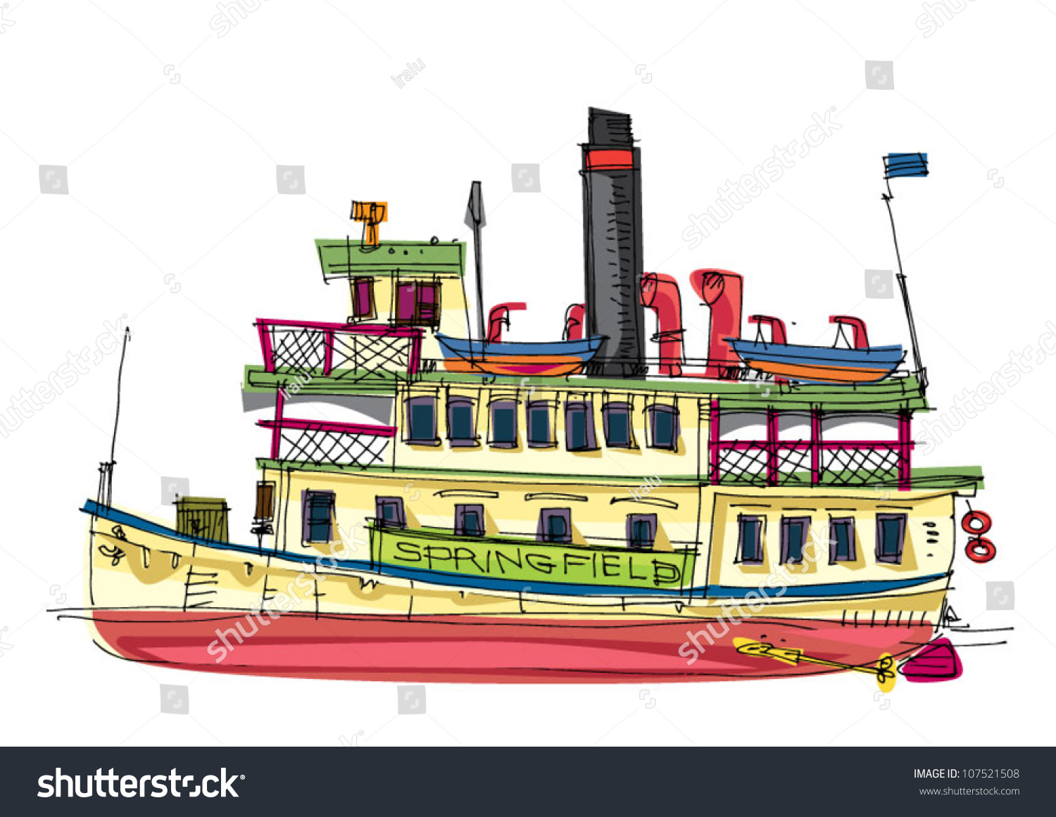 Steamer Cartoon Stock Vector (Royalty Free) 107521508 - Shutterstock