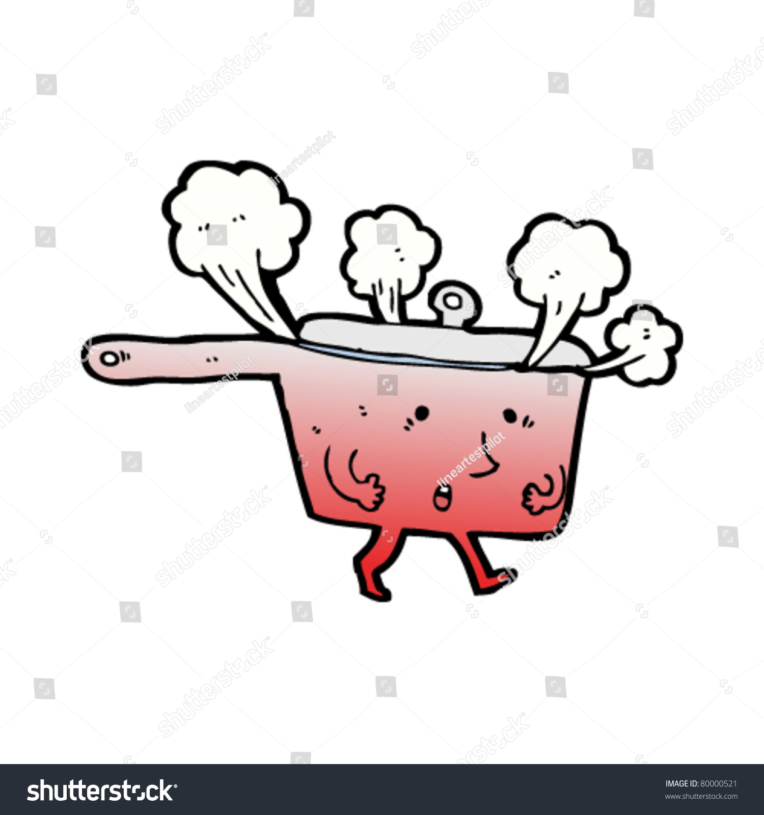 Steaming Hot Pan Cartoon เวกเตอร์สต็อก 80000521 - Shutterstock