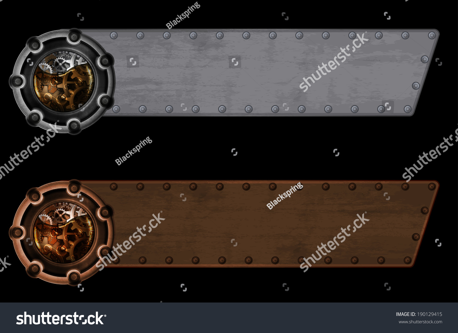 Steampunk Banner Template Stock Vector (Royalty Free) 190129415