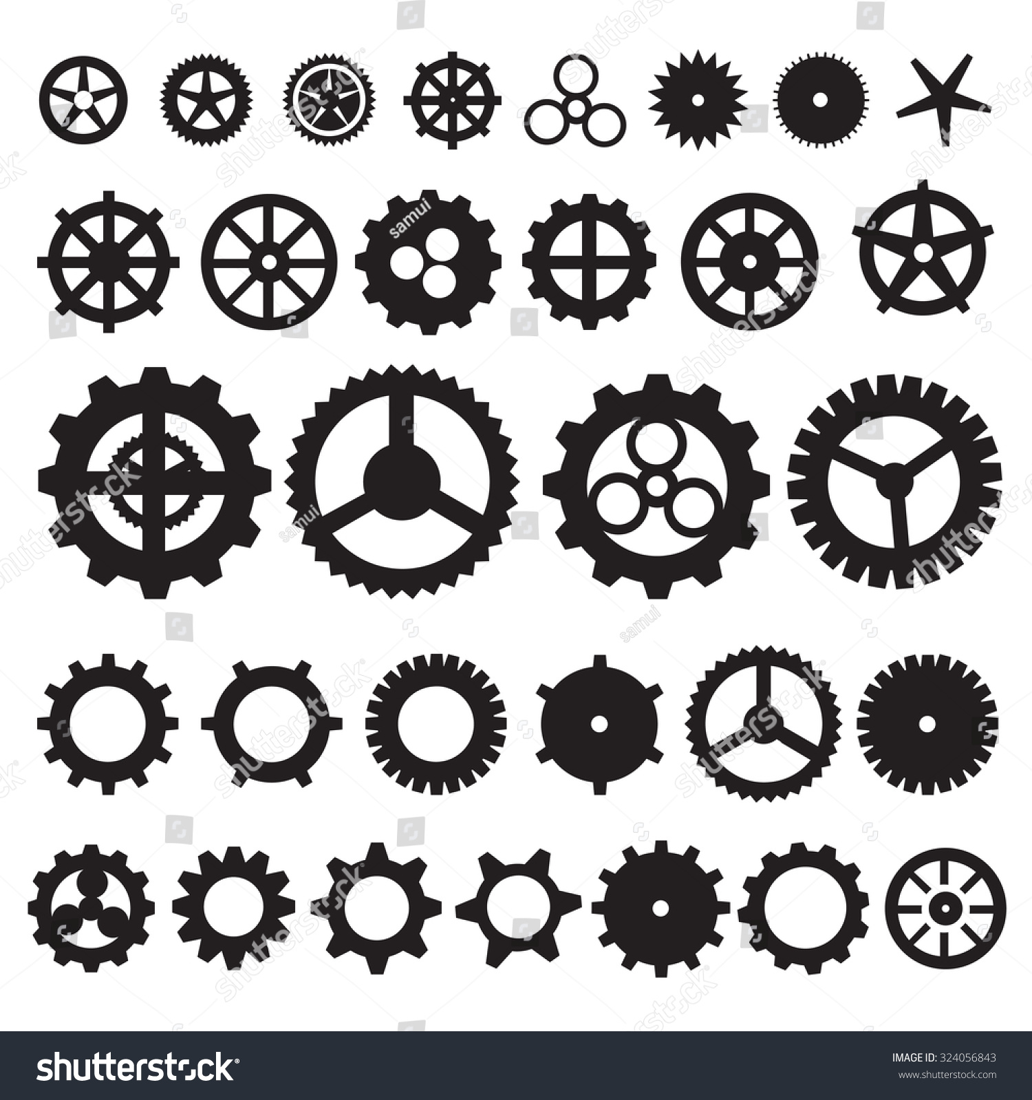 Steampunk Gear Collection Stock Vector (Royalty Free) 324056843 ...