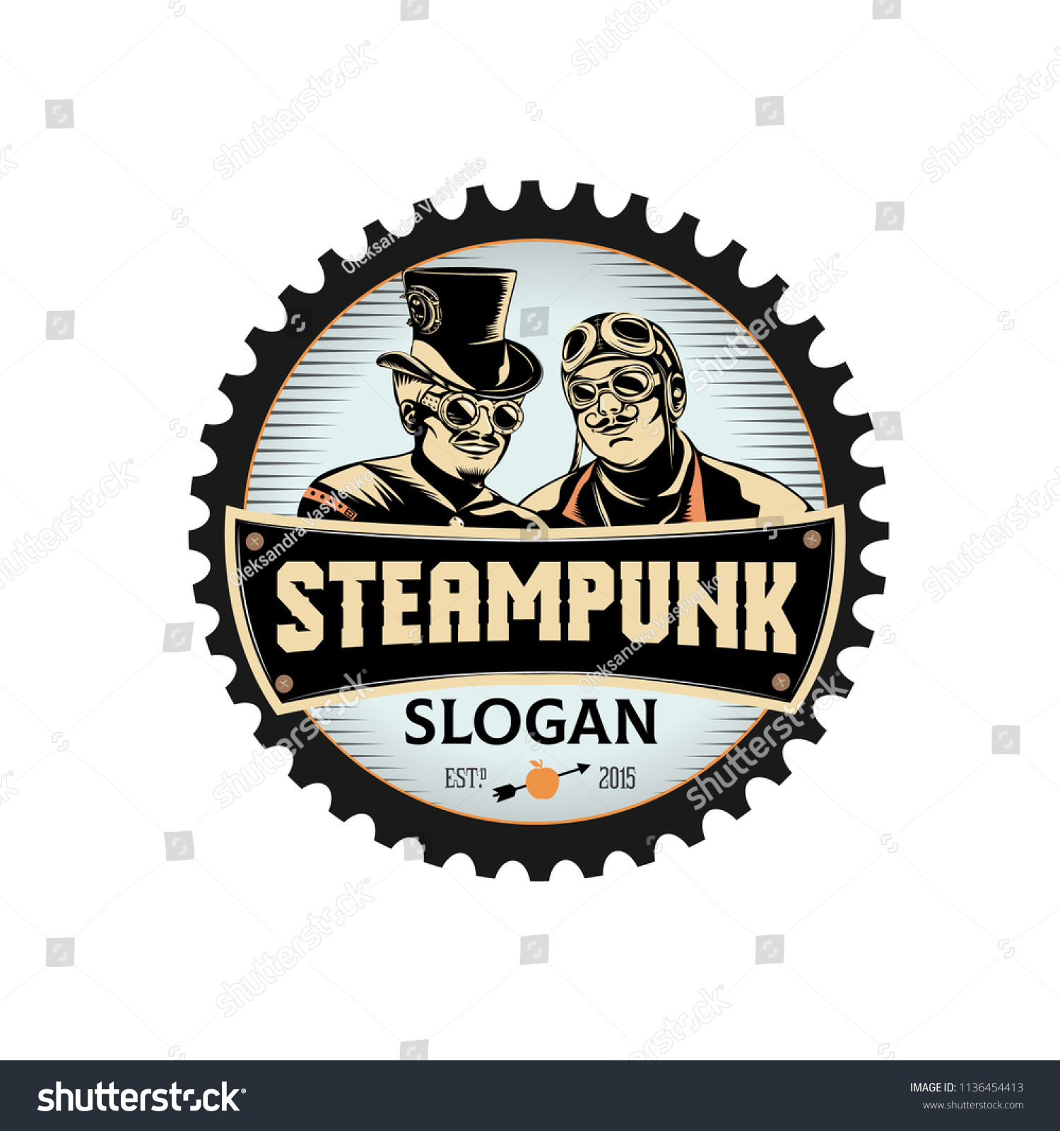 Steampunk Logo Characters Stock Vector (Royalty Free) 1136454413