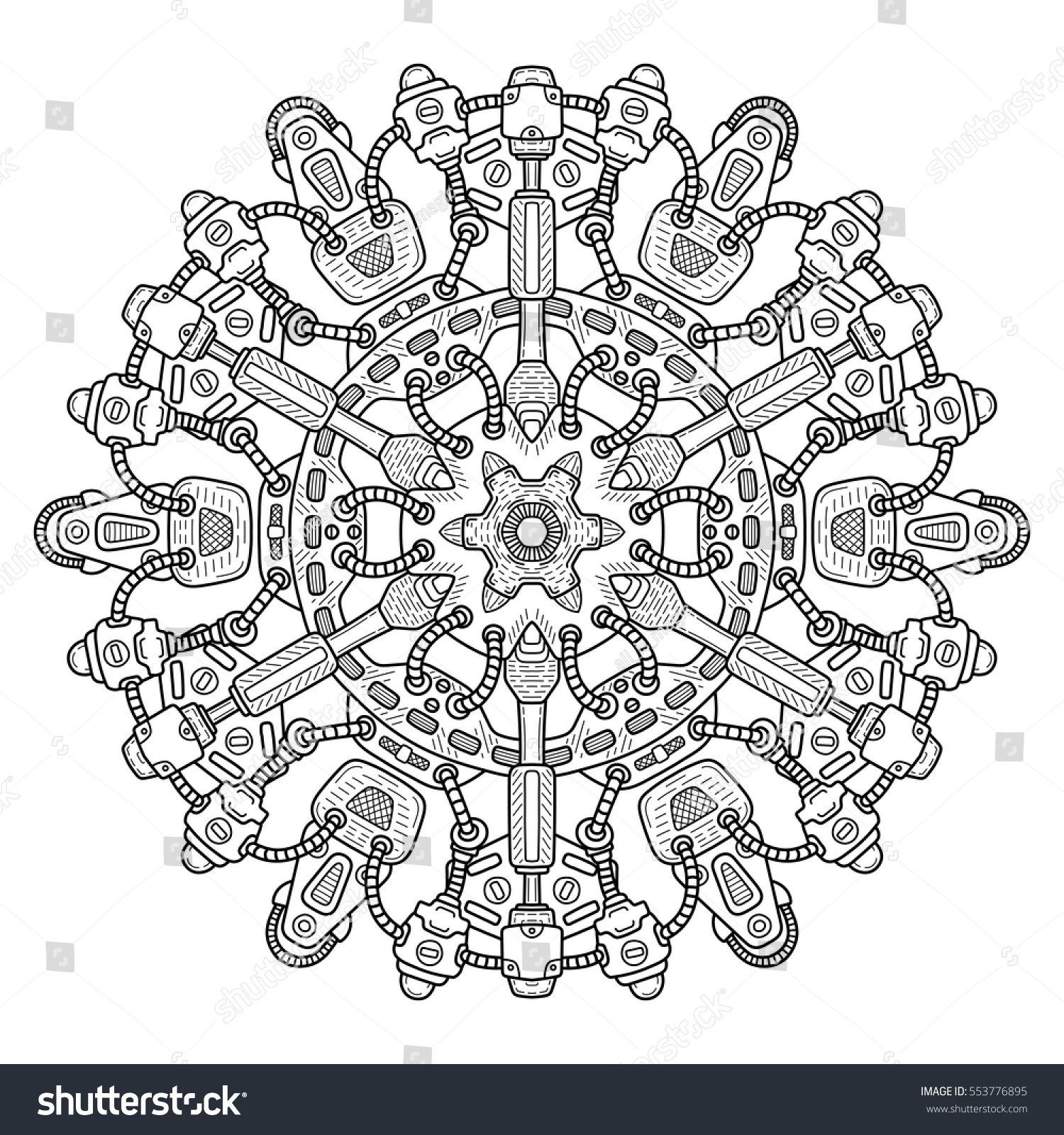 Steampunk Round Ornament Retro Industry Steampunk Stock Vector (Royalty ...