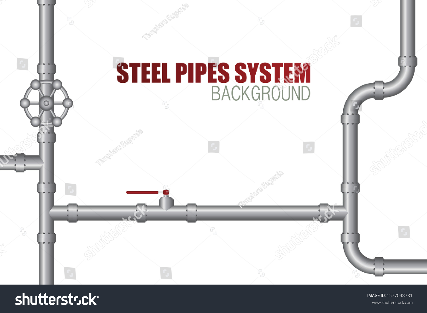 Steel Pipe System Background Vector Illustration: เวกเตอร์สต็อก (ปลอด ...