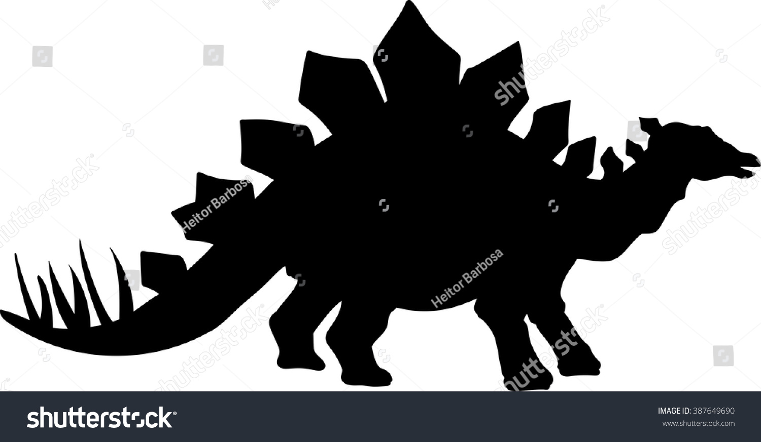 Stegosaurus Vector Silhouette Stock Vector (Royalty Free) 387649690 ...