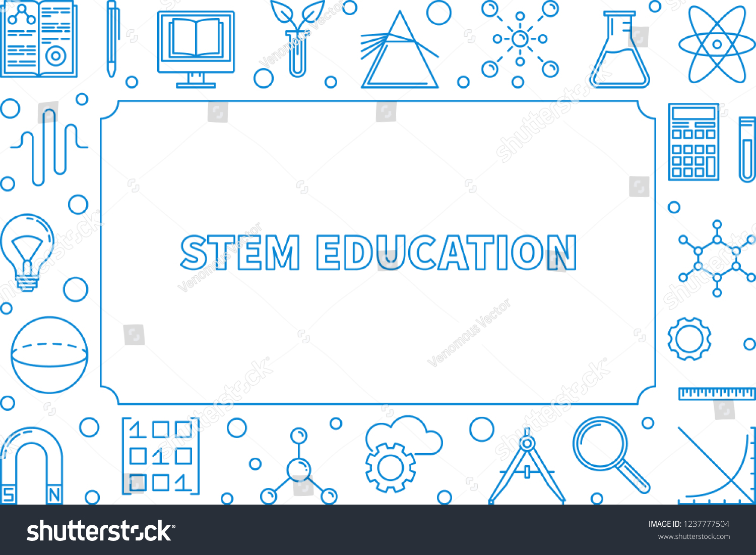 Stem Blue Horizontal Frame Empty Space Stock Vector (Royalty Free ... Stem Blue Horizontal Frame Empty Space Stock Vector (Royalty Free ...