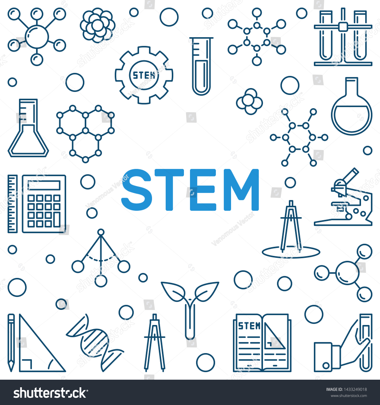 Stem Concept Outline Frame Vector Science Stock Vector (Royalty Free ...
