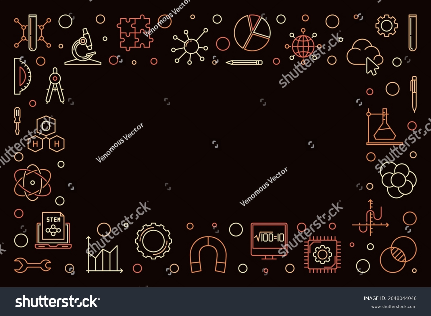 Stem Science Technology Engineering Math Horizontal Stock Vector ...