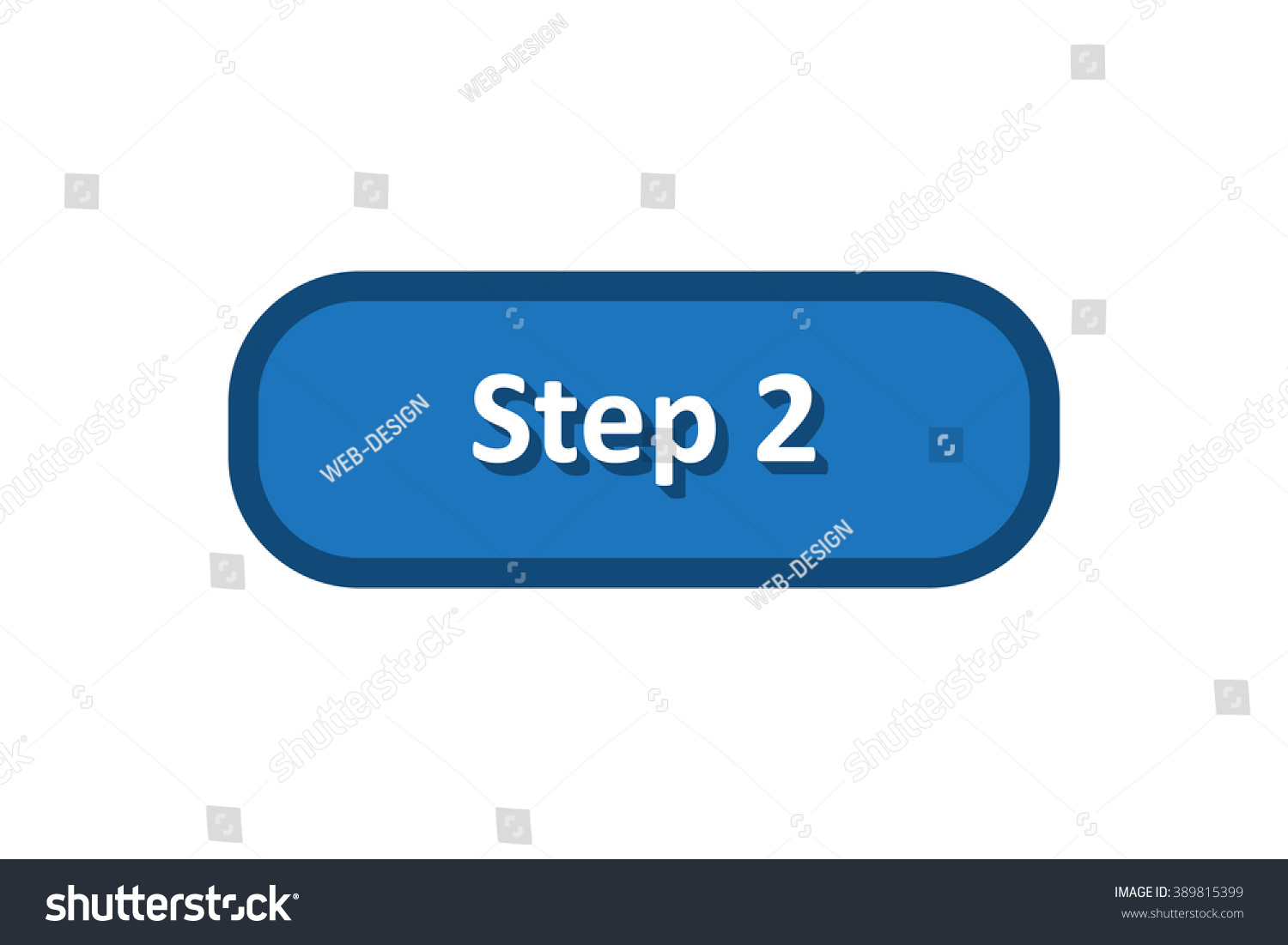 Step 2 Button Flat Design Style Stock Vector (Royalty Free) 389815399 ...