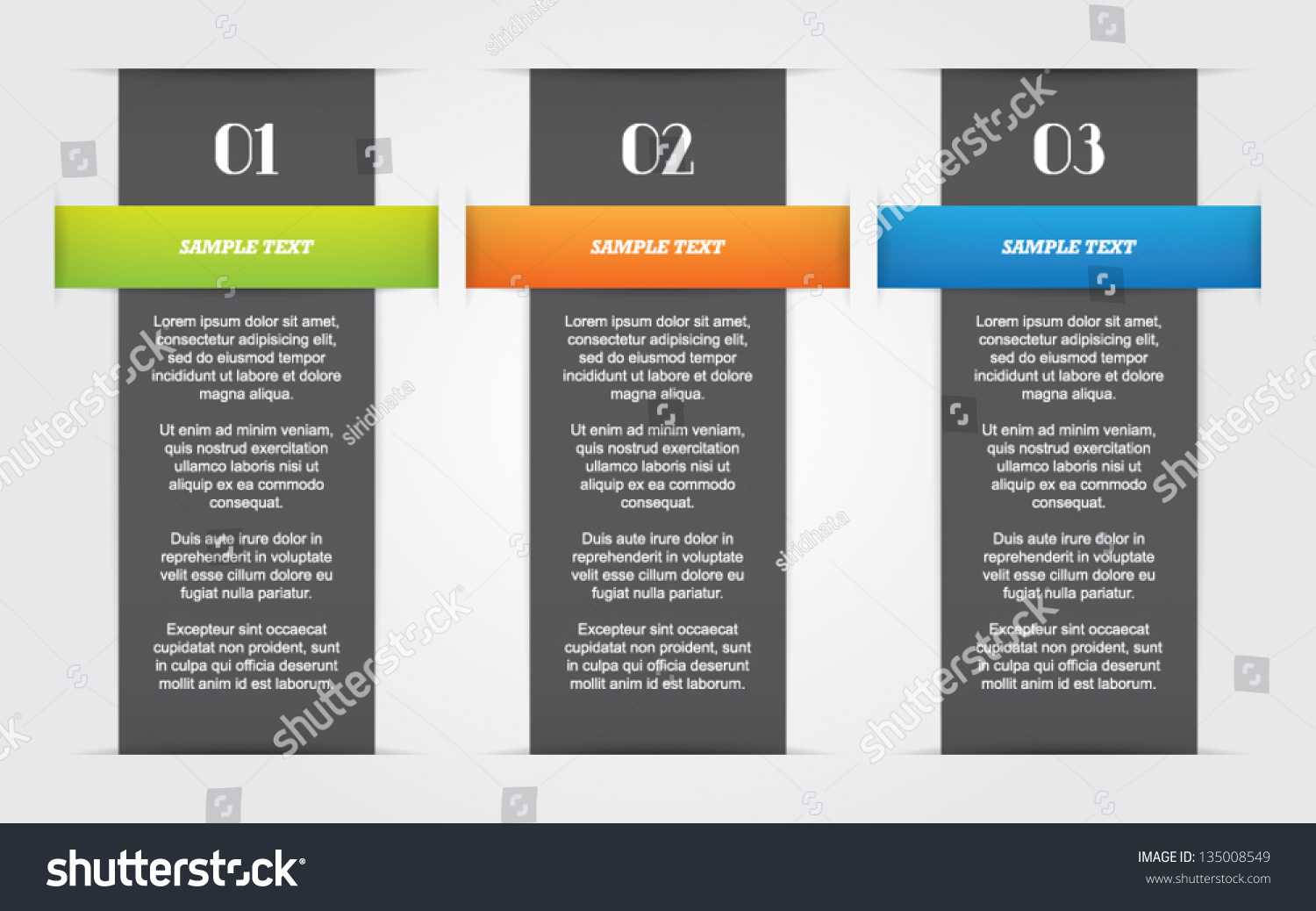 Step By Step Banner Template: vector de stock (libre de regalías) 135008549