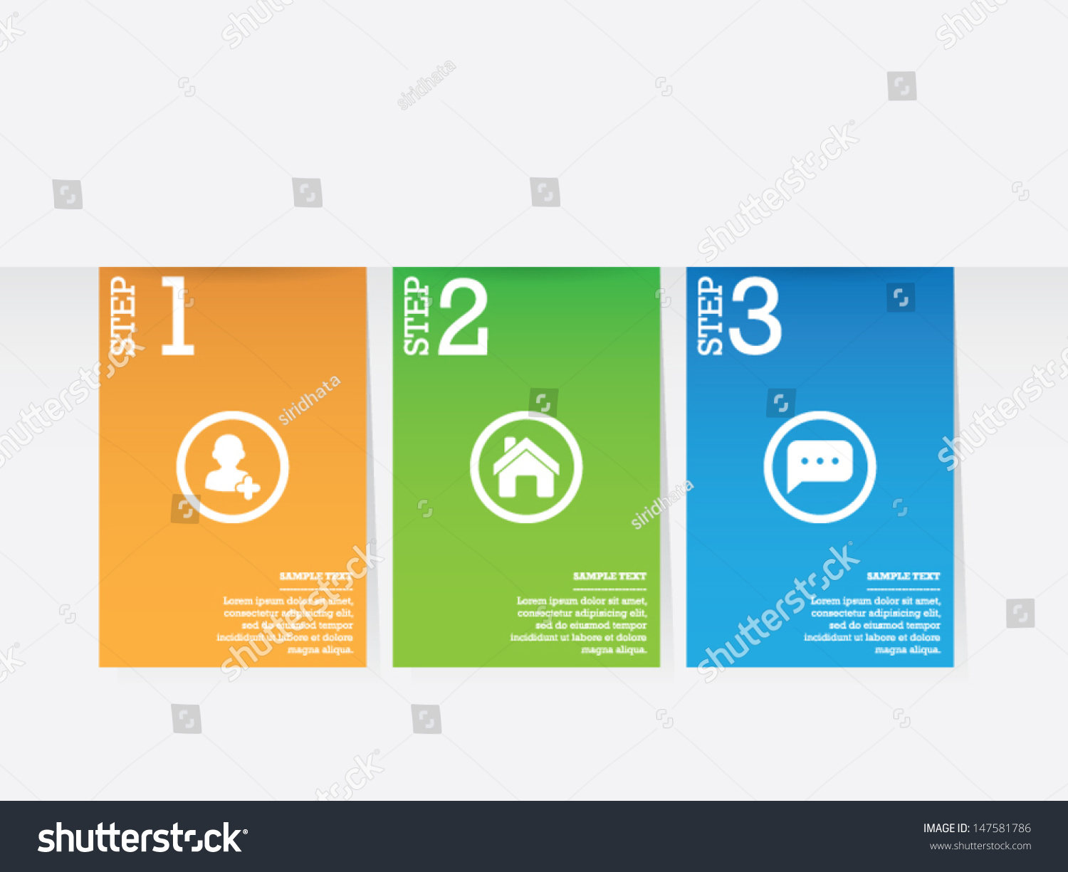 Step By Step Banners Stock Vector (Royalty Free) 147581786