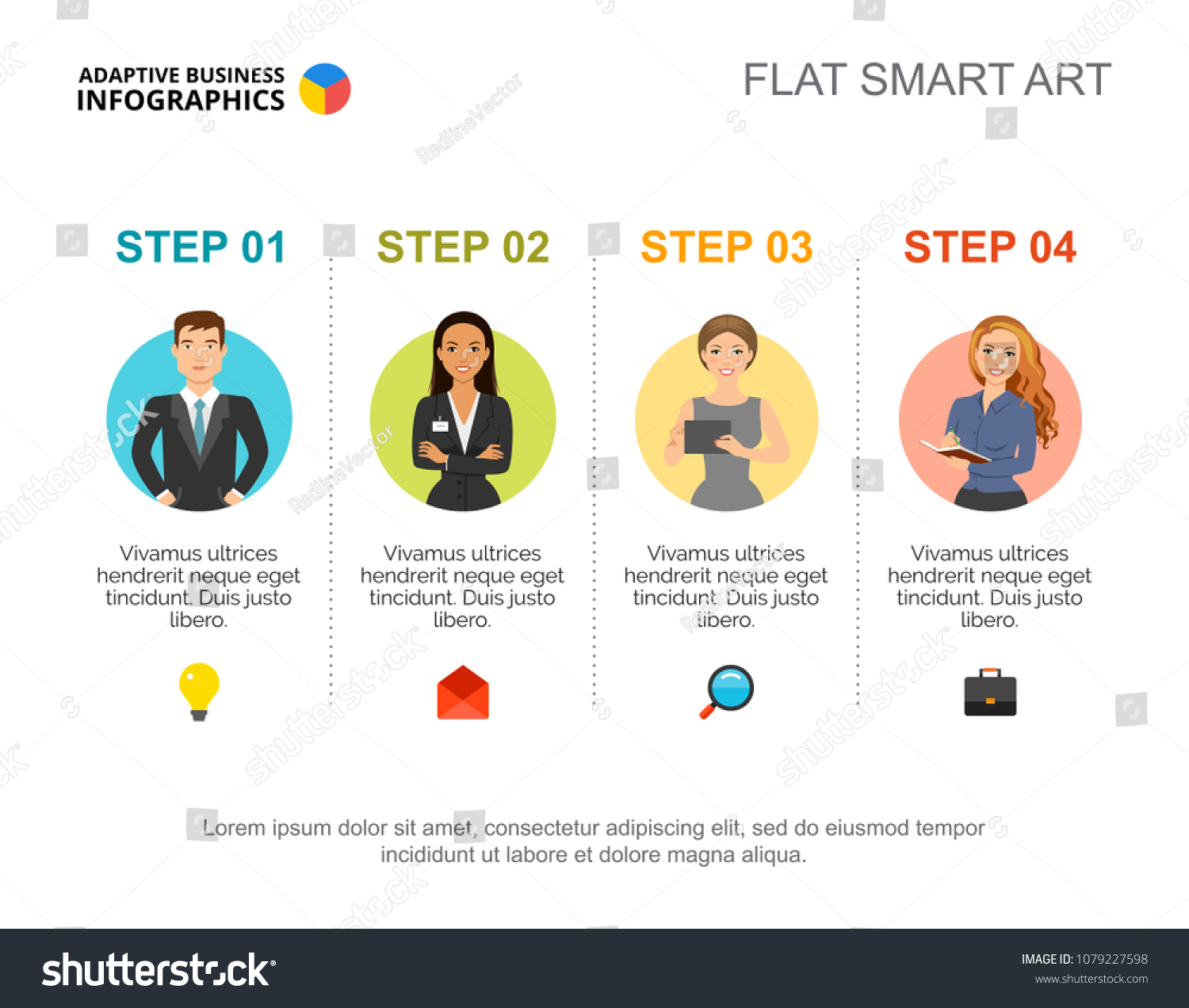 Step By Step Guide Slide Template: vector de stock (libre de regalías ...