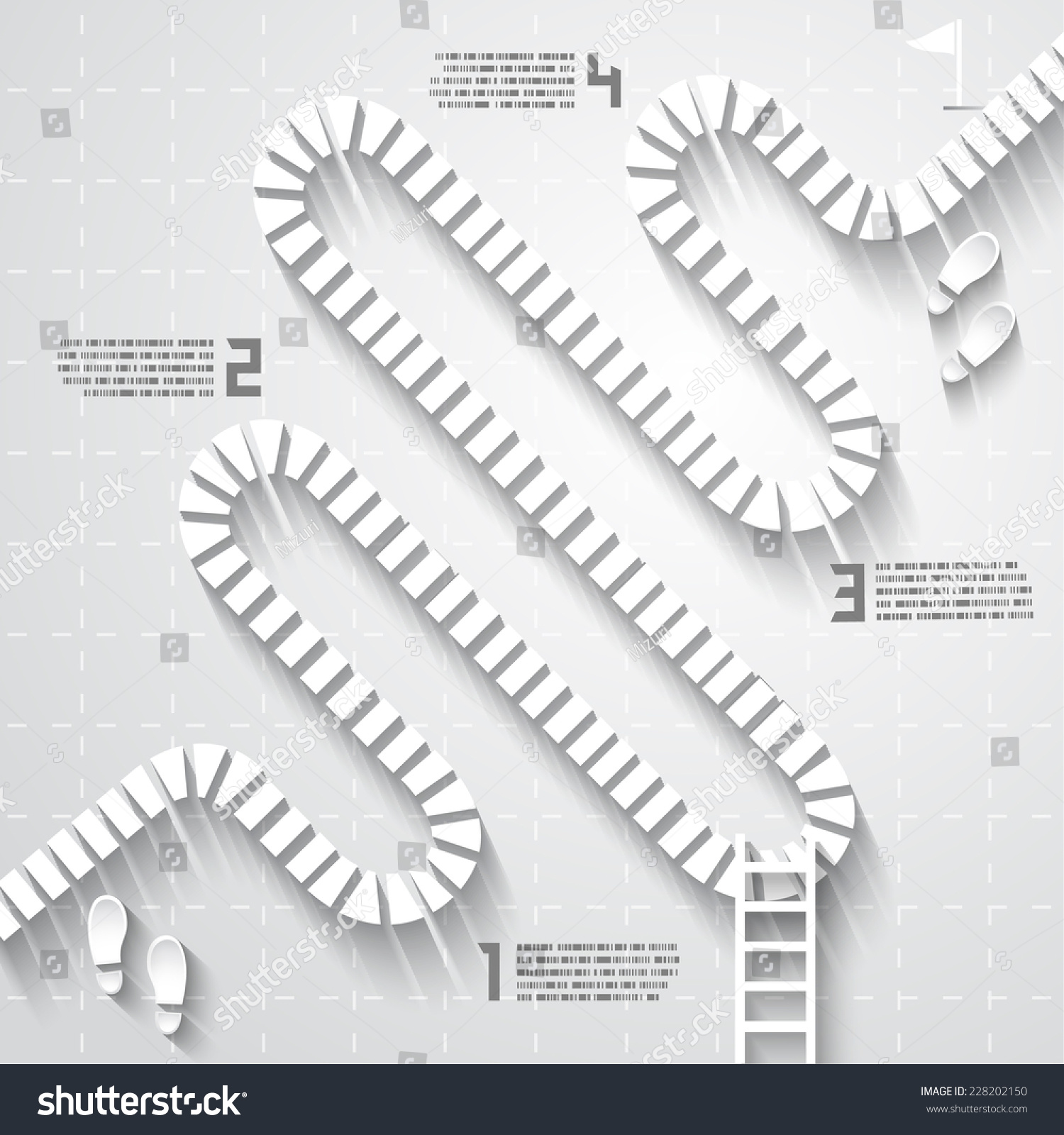 Step By Step Infographics Pathway Numbers Stock Vector (Royalty Free ...