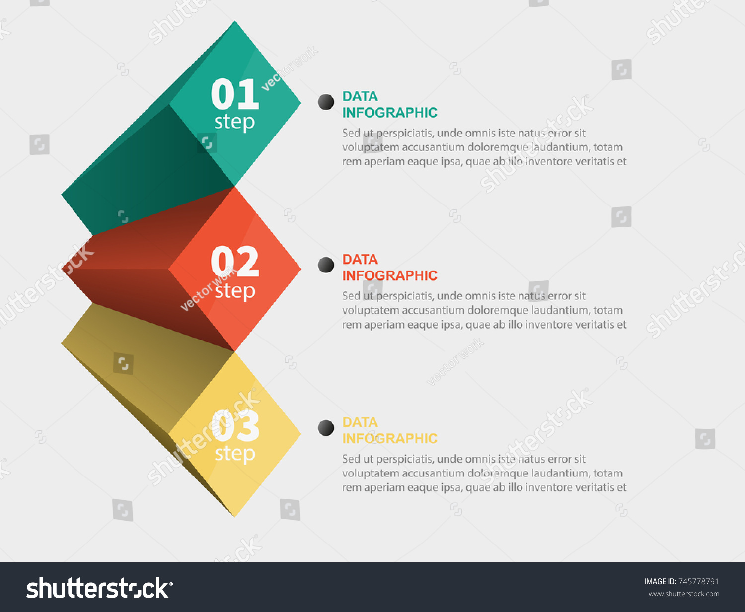 Step By Step Plan Template 3d: vetor stock (livre de direitos ...