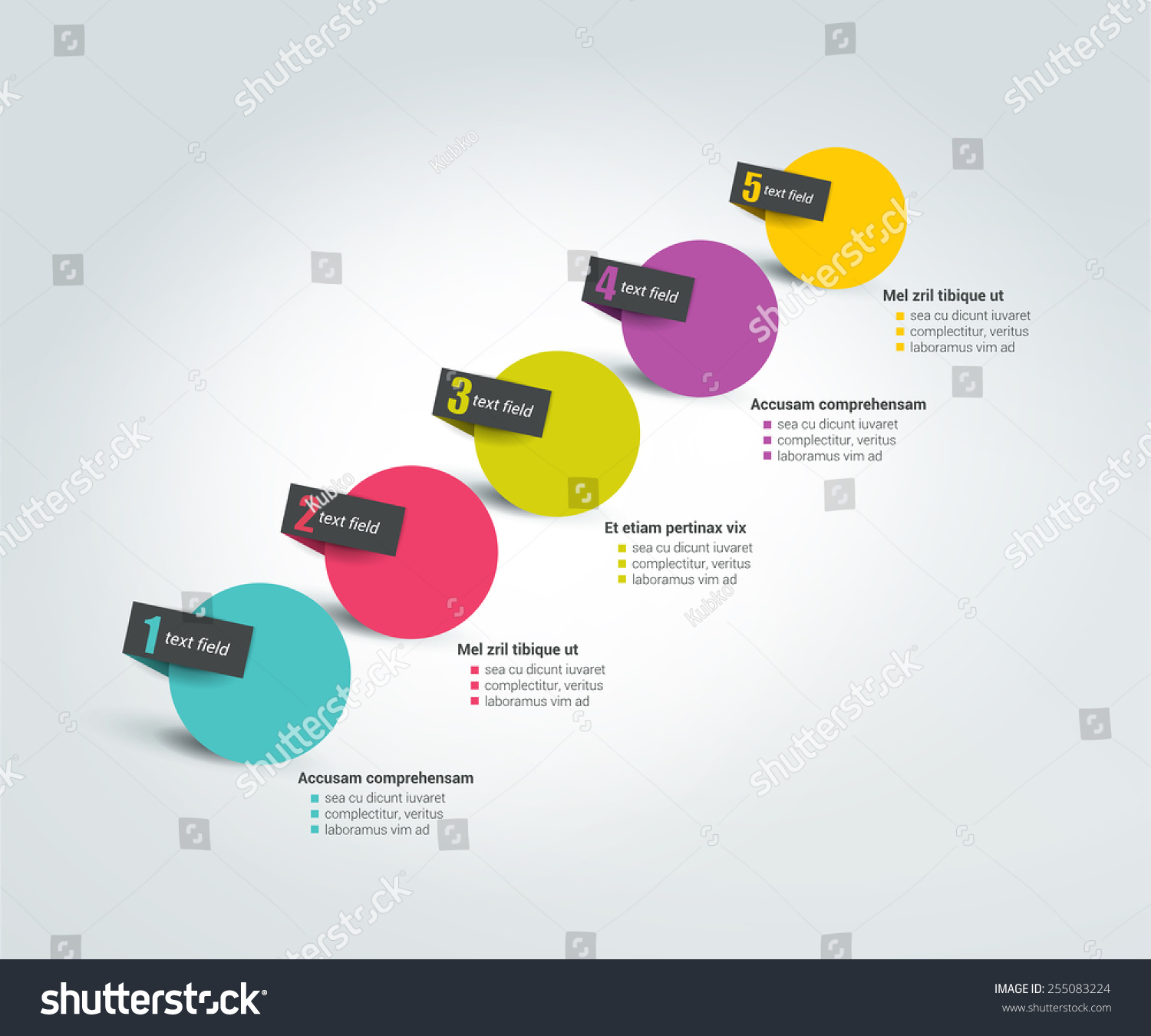 Step By Step Template Numbered Chart: vector de stock (libre de ...