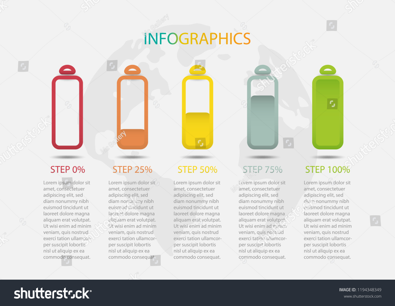 Step Charging Battery Infographics Templateprocess Chartbusiness ...