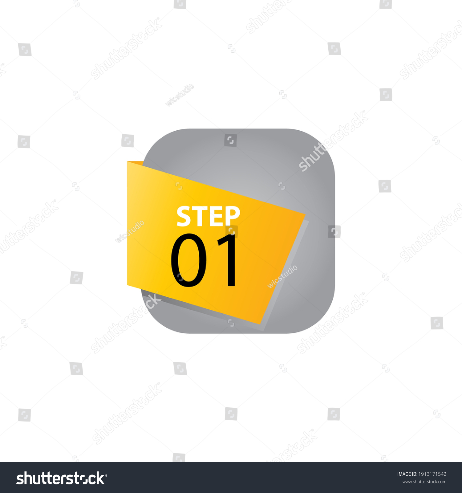 Step 01 Label Vector Template Design Stock Vector (Royalty Free) 1913171542