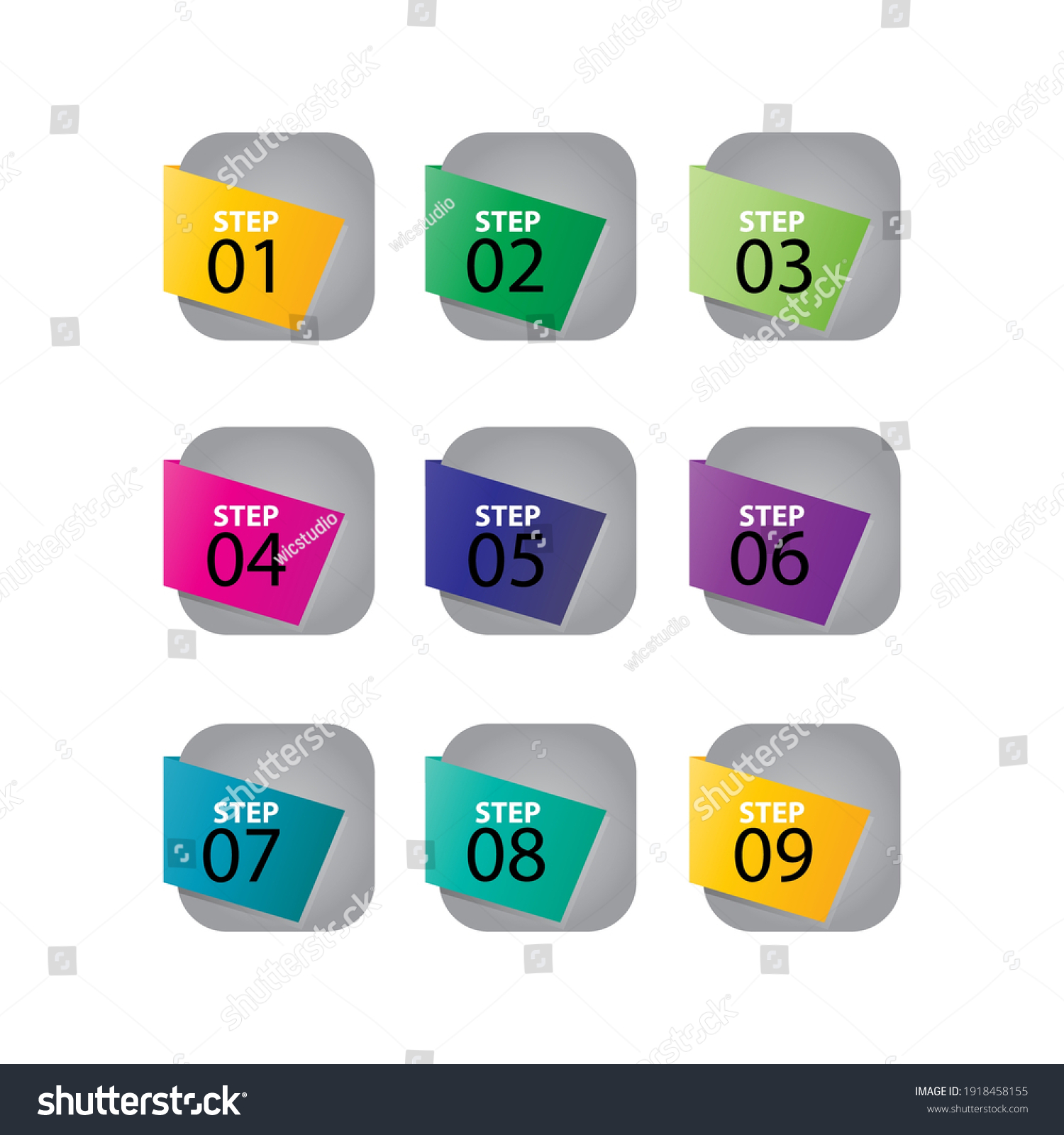 Step Number Set Label Vector Template Stock Vector (Royalty Free ...