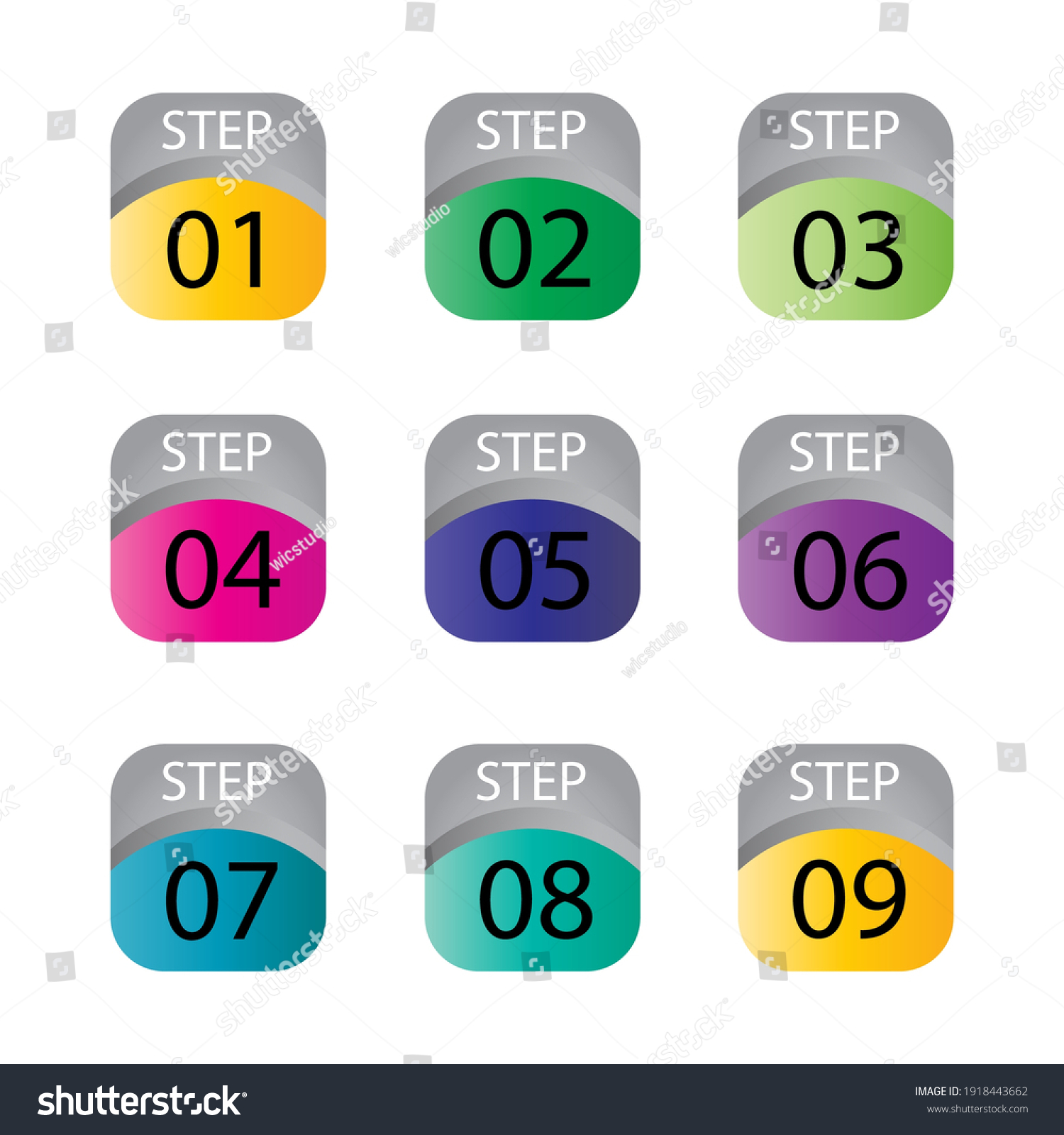 Step Number Set Label Vector Temple: เวกเตอร์สต็อก (ปลอดค่าลิขสิทธิ์ ...