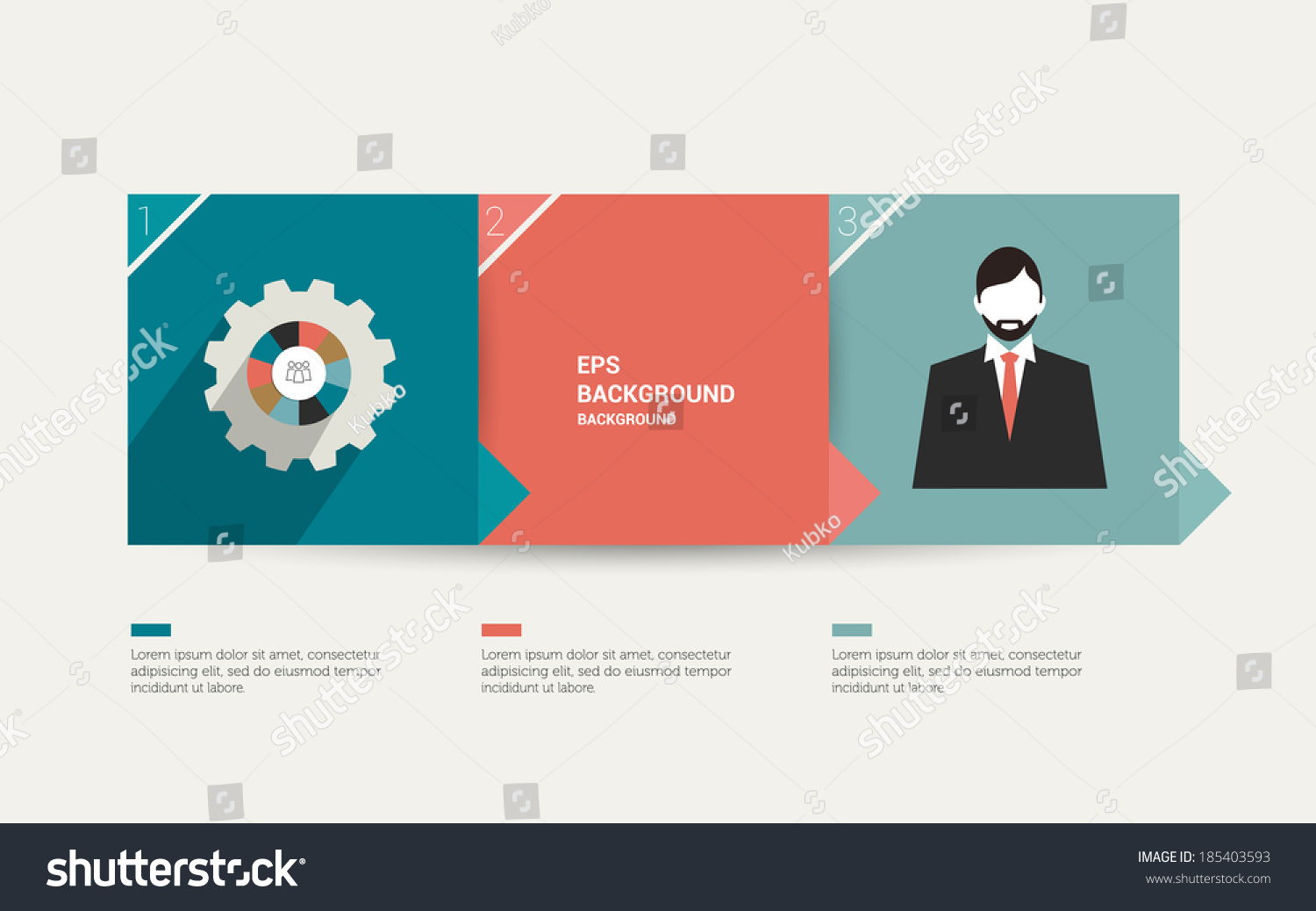 Step Tutorial Template Infographic Minimalistic Flat Stock Vector ...