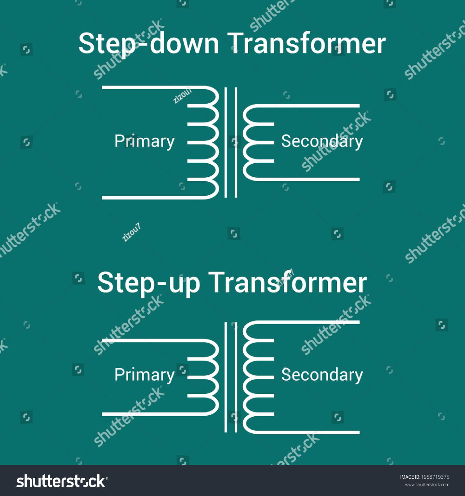 Step Step Down Transformer Symbol: vector de stock (libre de regalías ...
