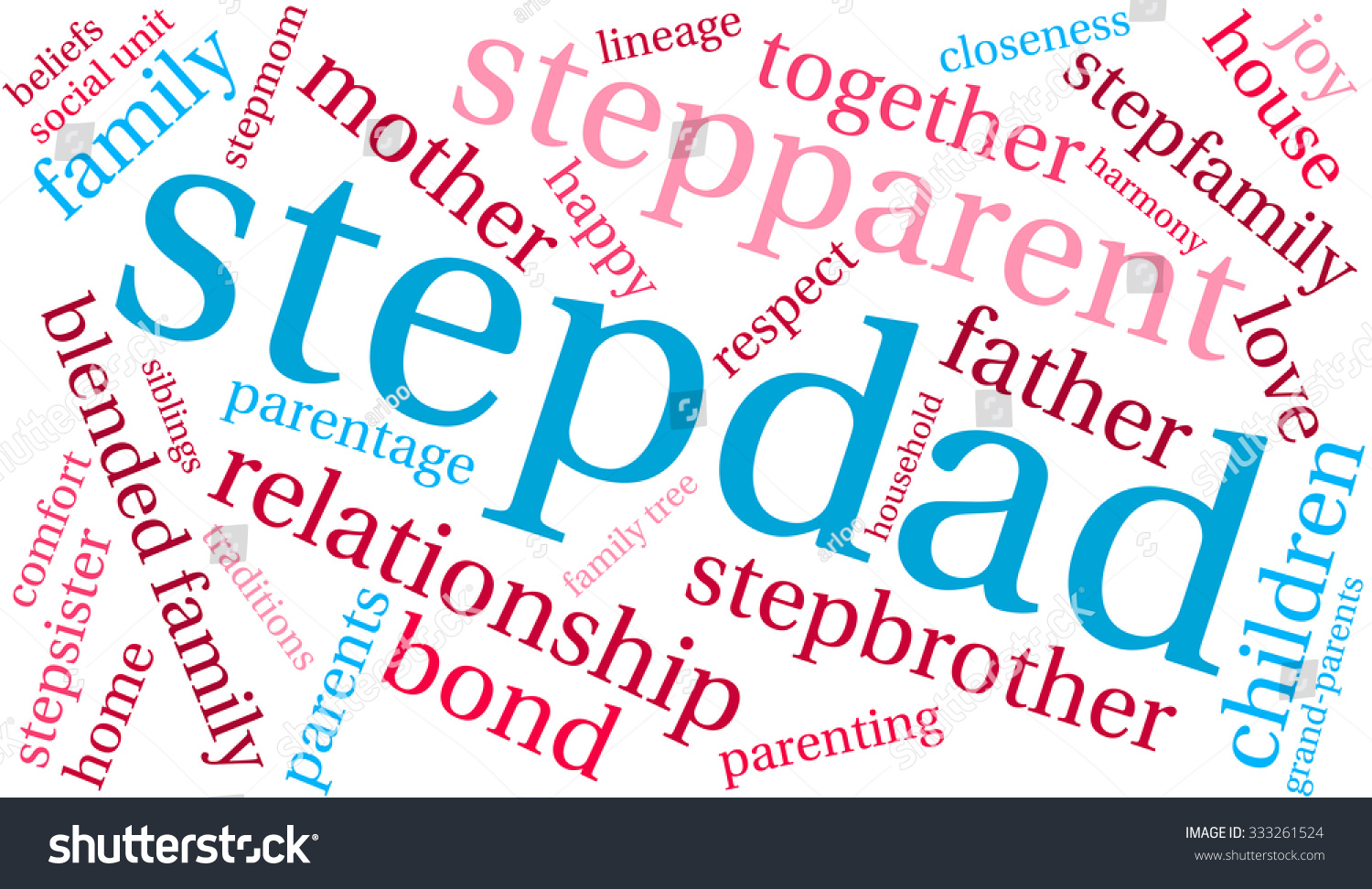 Stepdad Word Cloud On White Background Stock Vector (Royalty Free ...