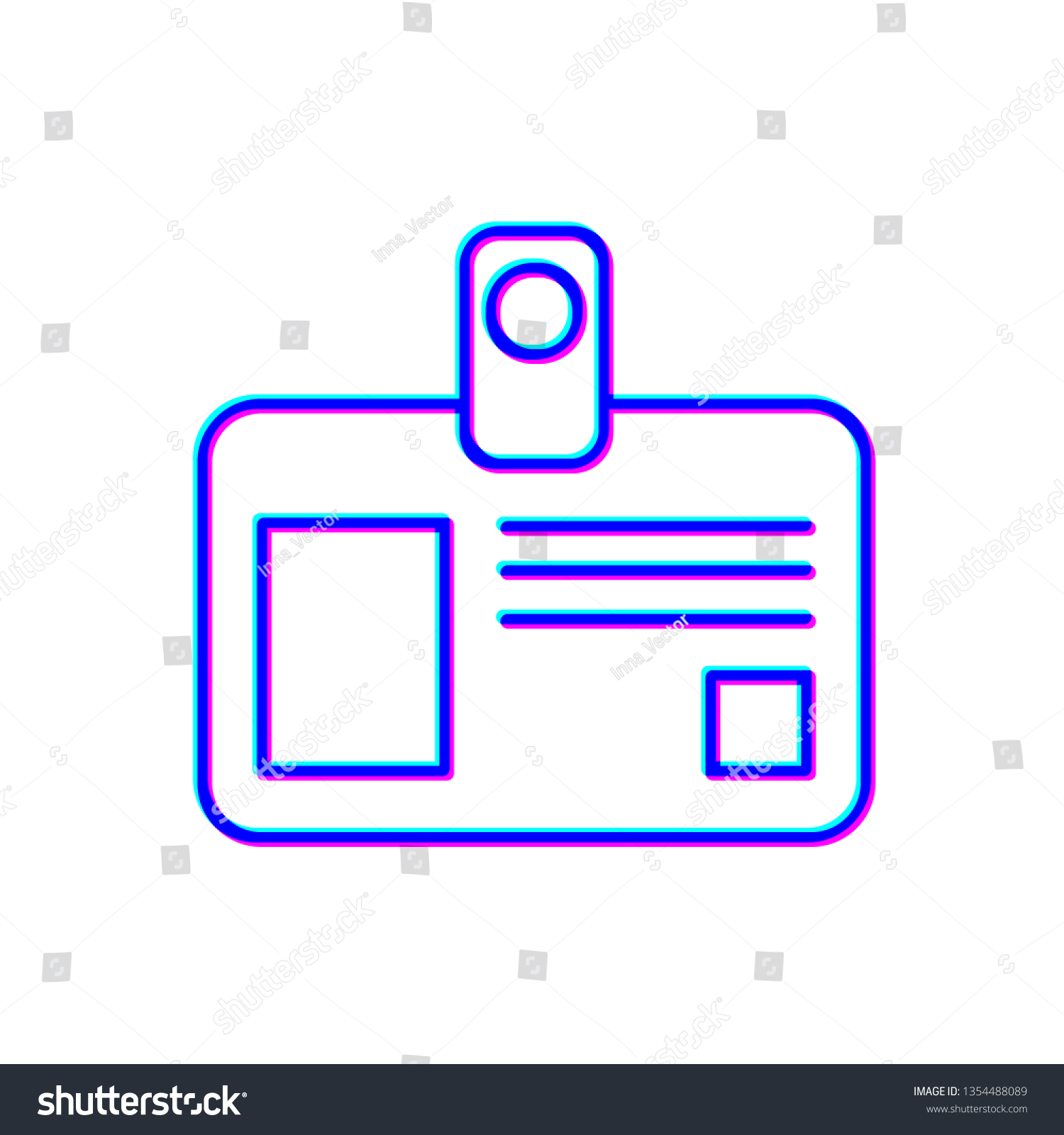 Stereoscopic Image Badge Blank Plastic Empty Stock Vector (Royalty Free ...