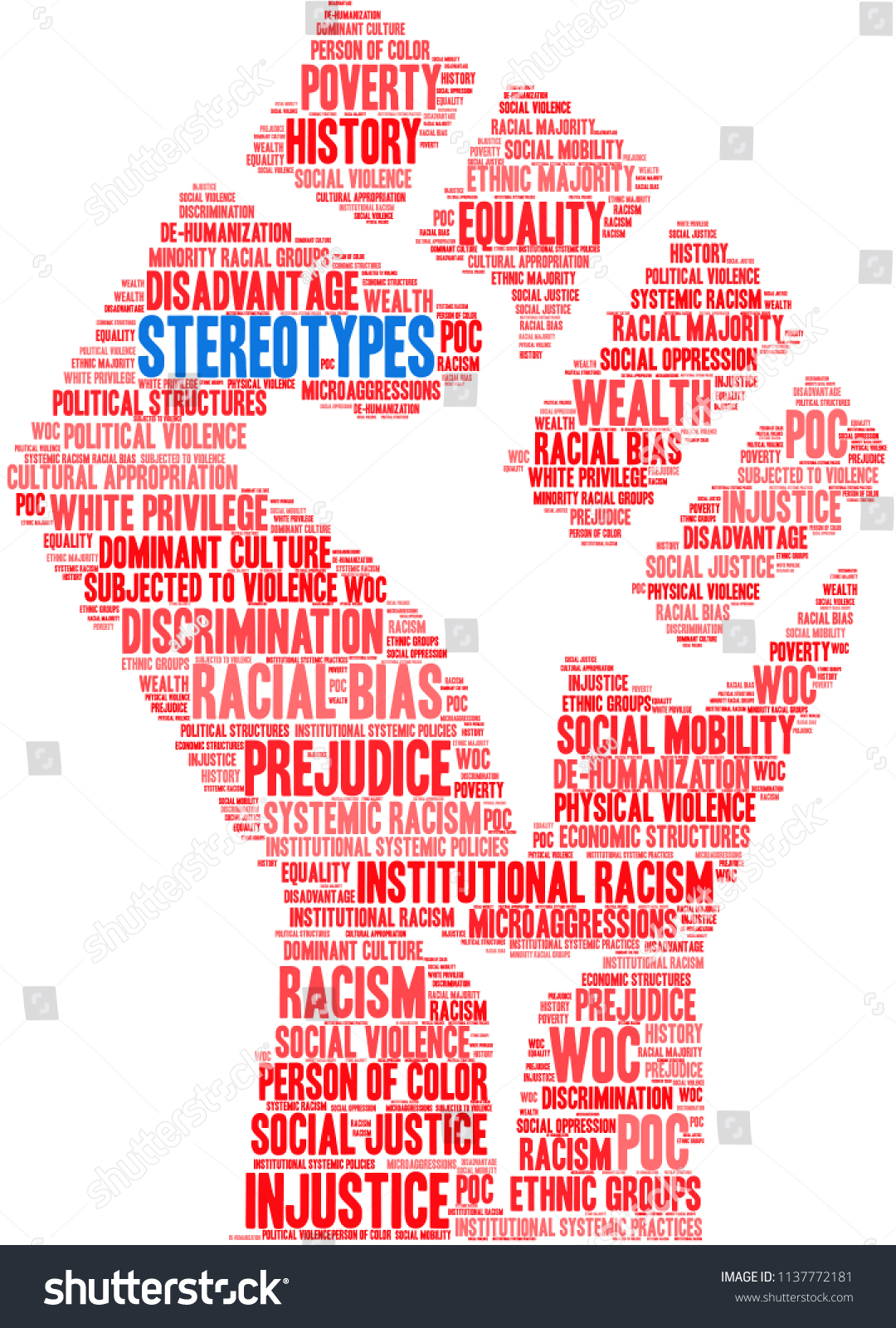 Stereotypes Word Cloud On White Background: vector de stock (libre de ...