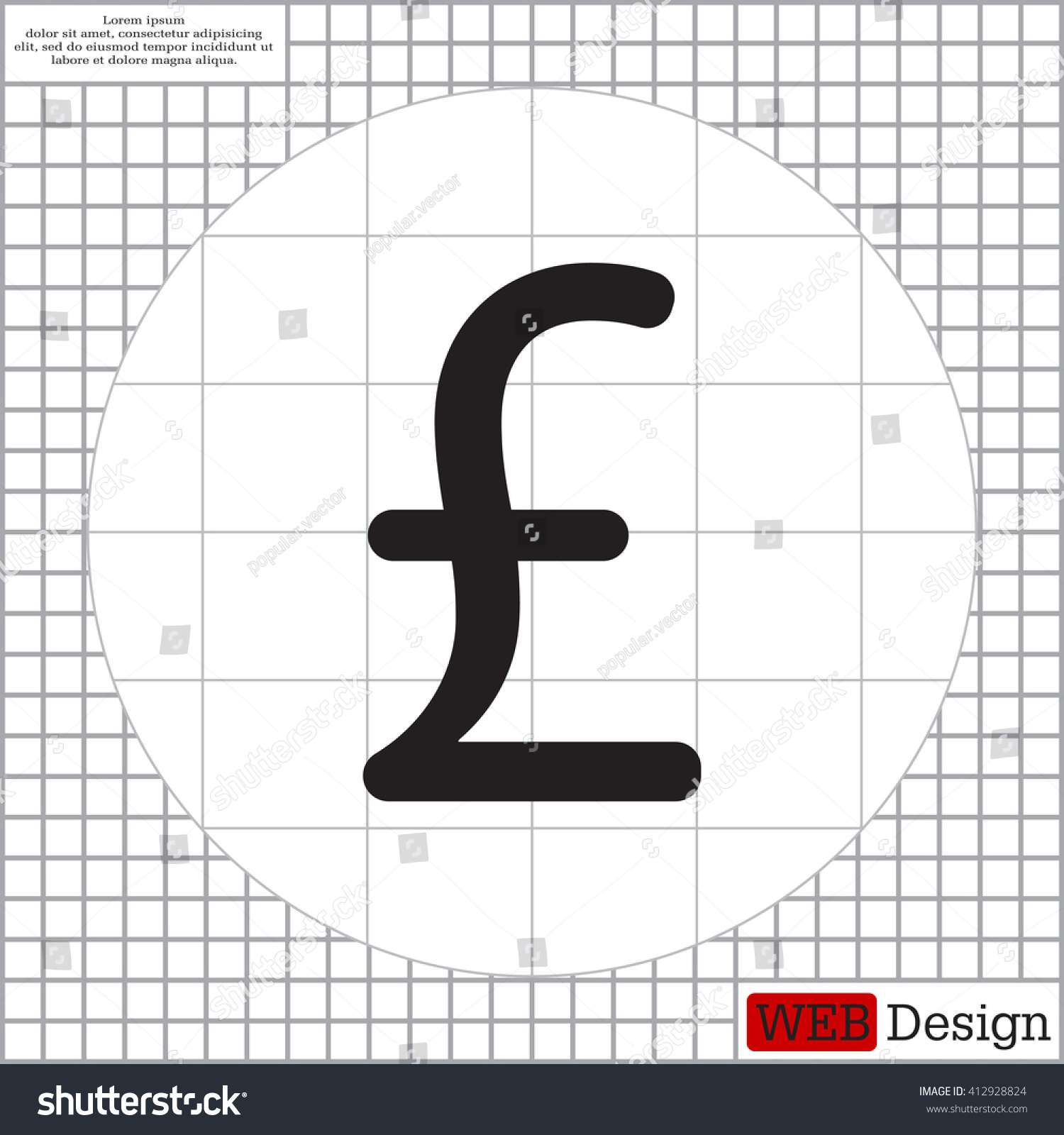 Sterling Sign Vector Design Website Stock Vector (Royalty Free) 412928824