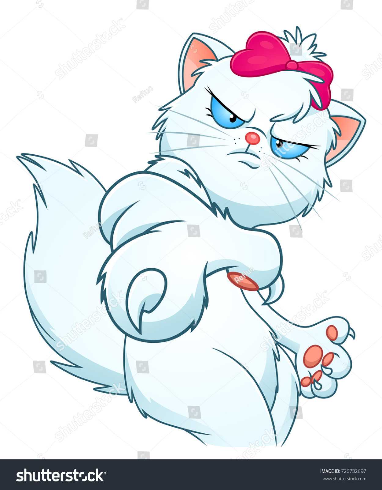 Stern Kitty Points Finger Stock Vector (Royalty Free) 726732697