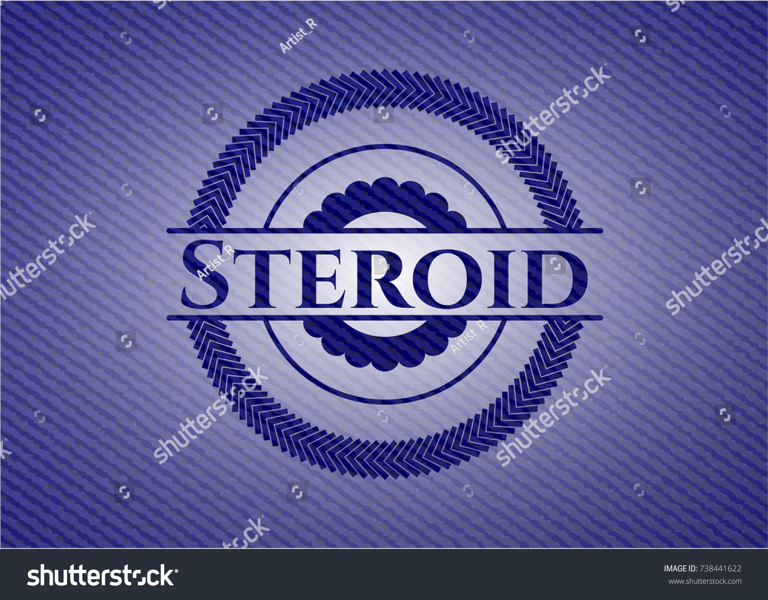 Steroid Emblem Denim Texture Stock Vector (Royalty Free) 738441622