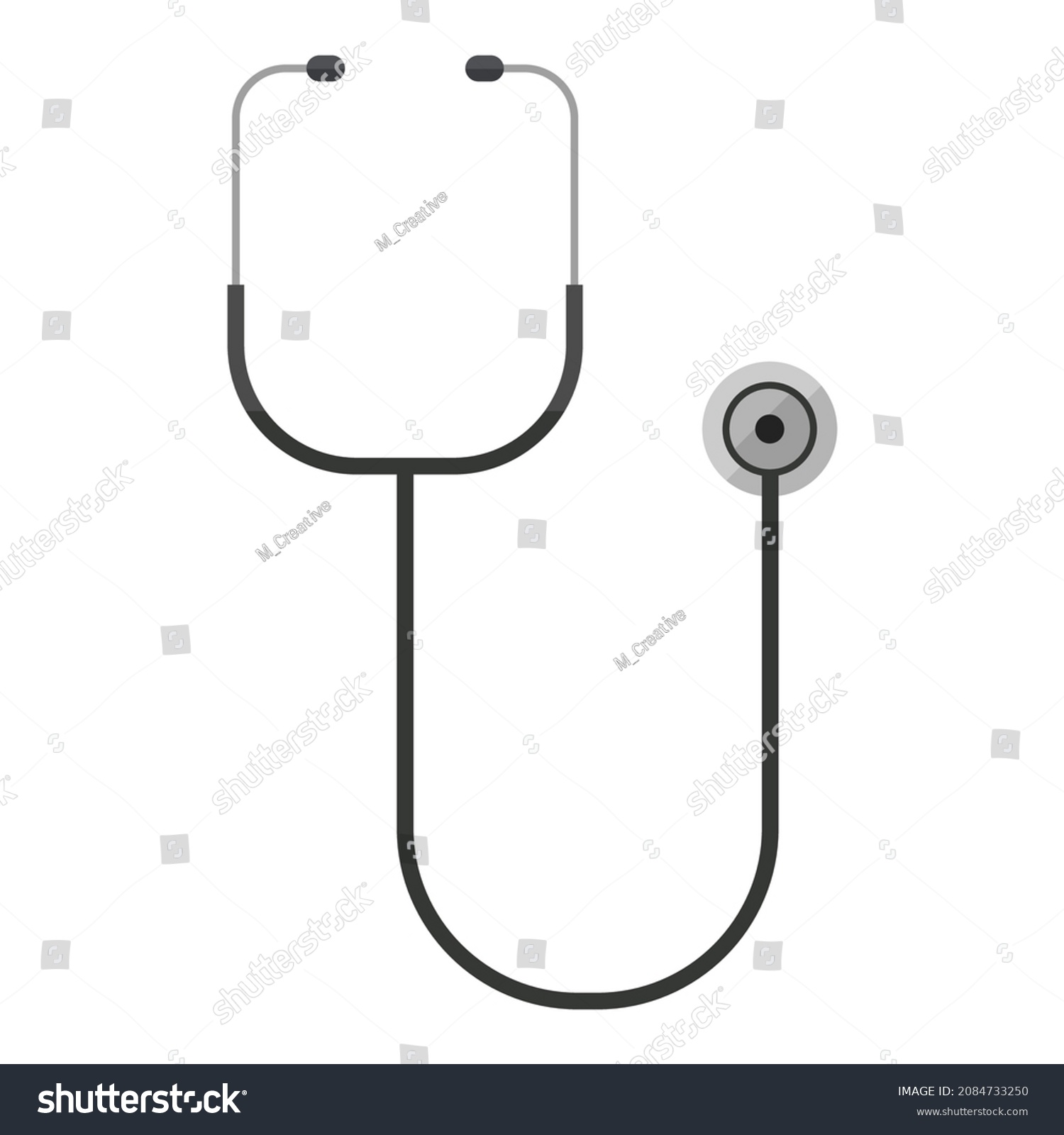Stethoscope Flat Clipart Vector Illustration Stock Vector (Royalty Free ...