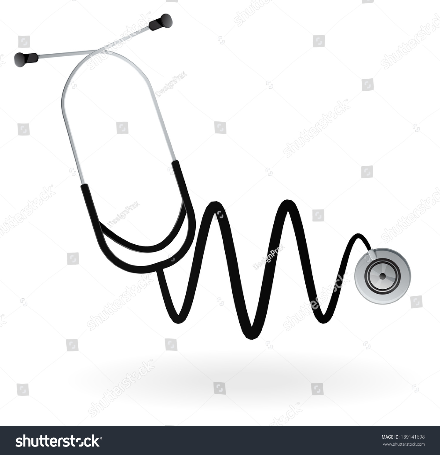 Stethoscope Illustration Stock Vector (Royalty Free) 189141698 ...