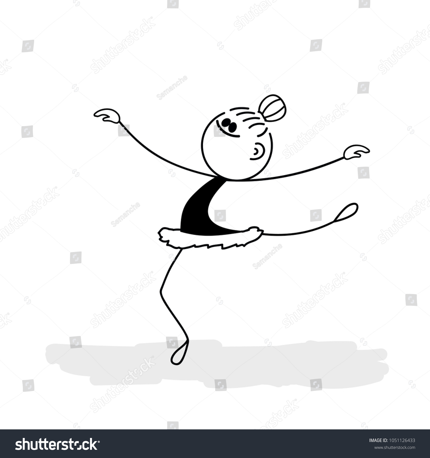 Stick Figure Ballet Pose Stock Vector (Royalty Free) 1051126433