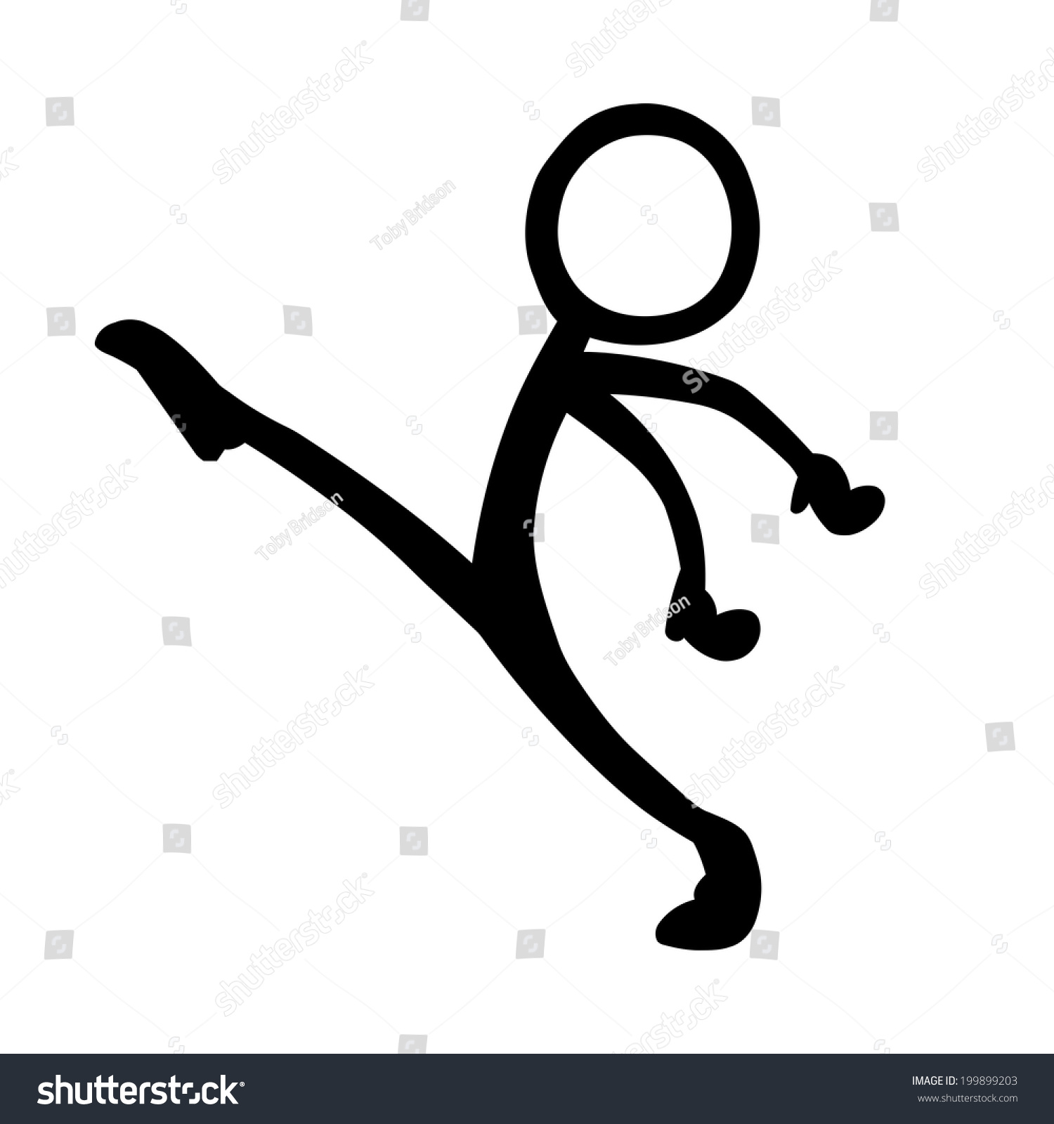 Stick Figure Ballet Stretch Step Stock Vector (Royalty Free) 199899203