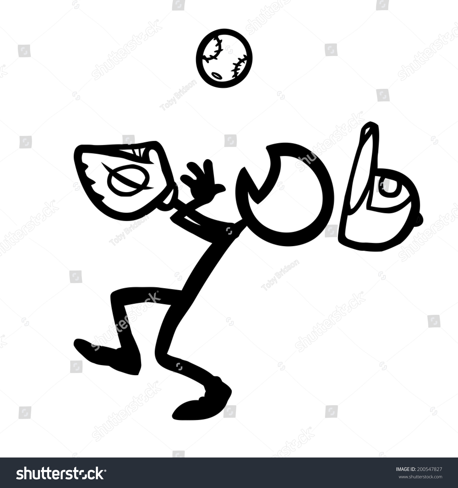 Stick Figure Baseball Softball Catch Stockvektor (royaltyfri) 200547827 ...