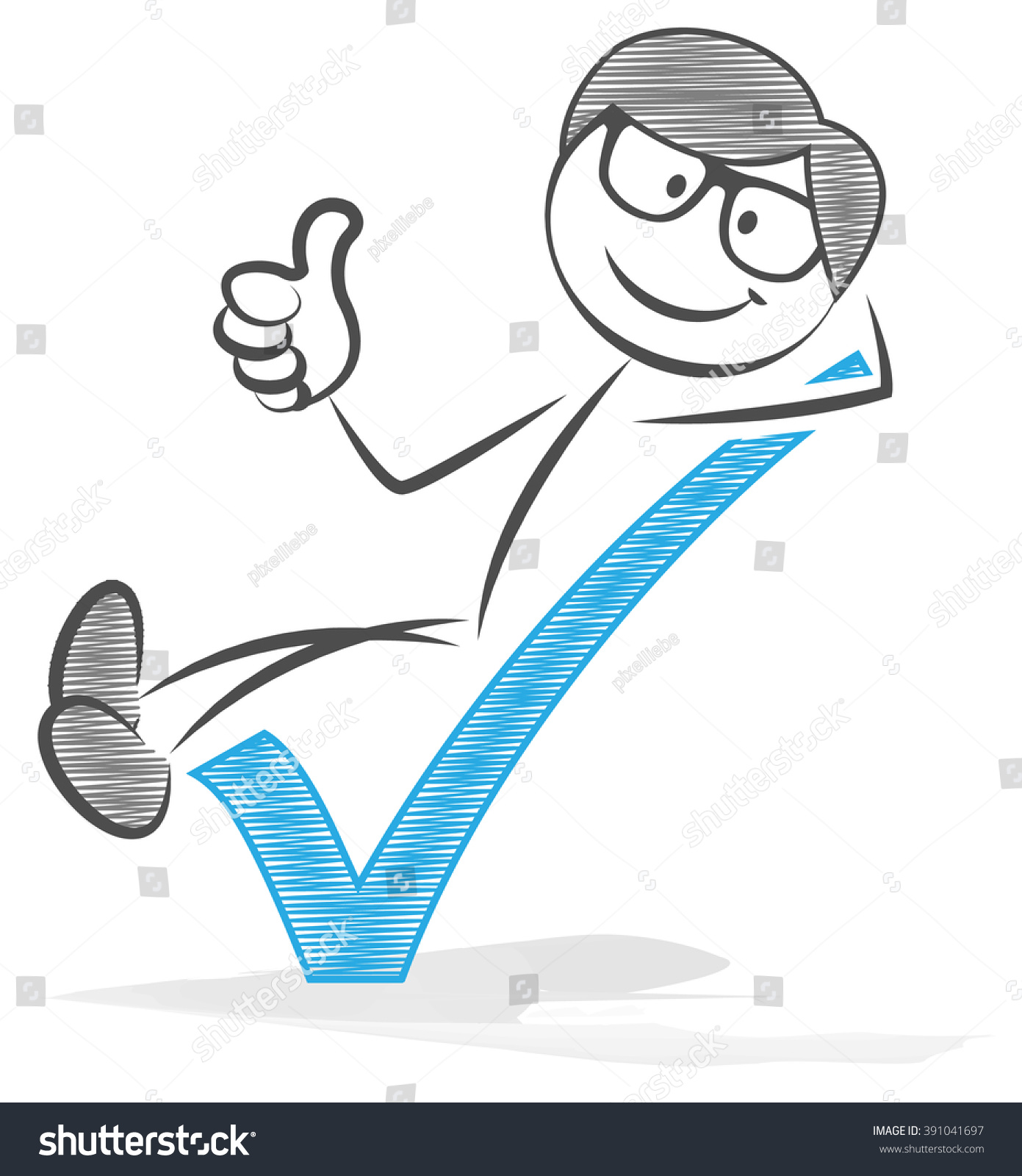 Stick Figure Check Stock Vector (Royalty Free) 391041697