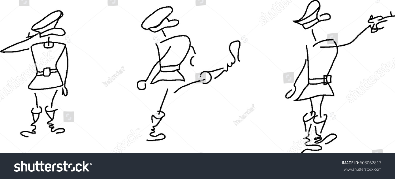 Stick Figure Colonel Stock Vector (Royalty Free) 608062817