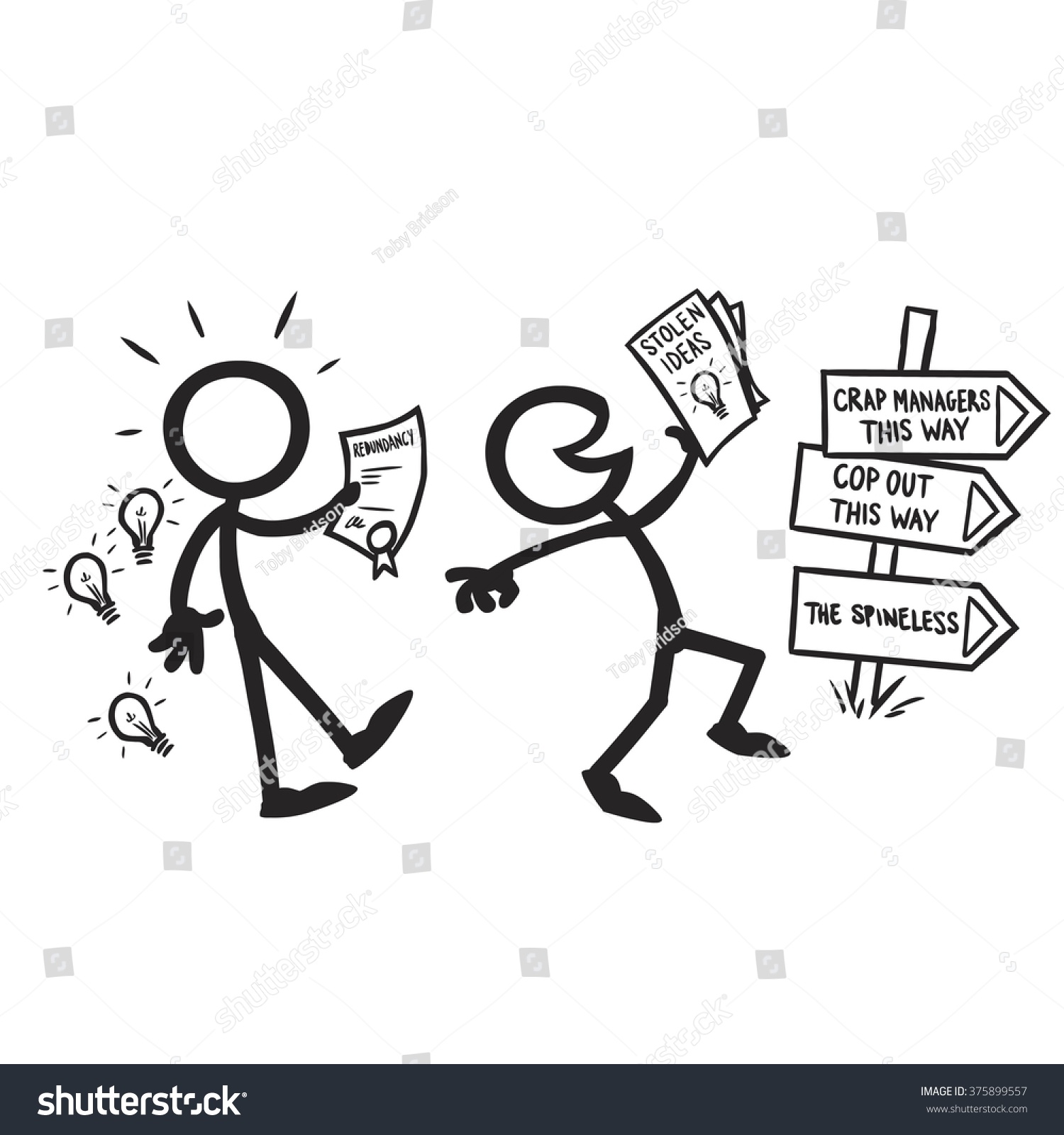 Stick Figure Confrontation Stealing Ideas Stock Vector (Royalty Free ...
